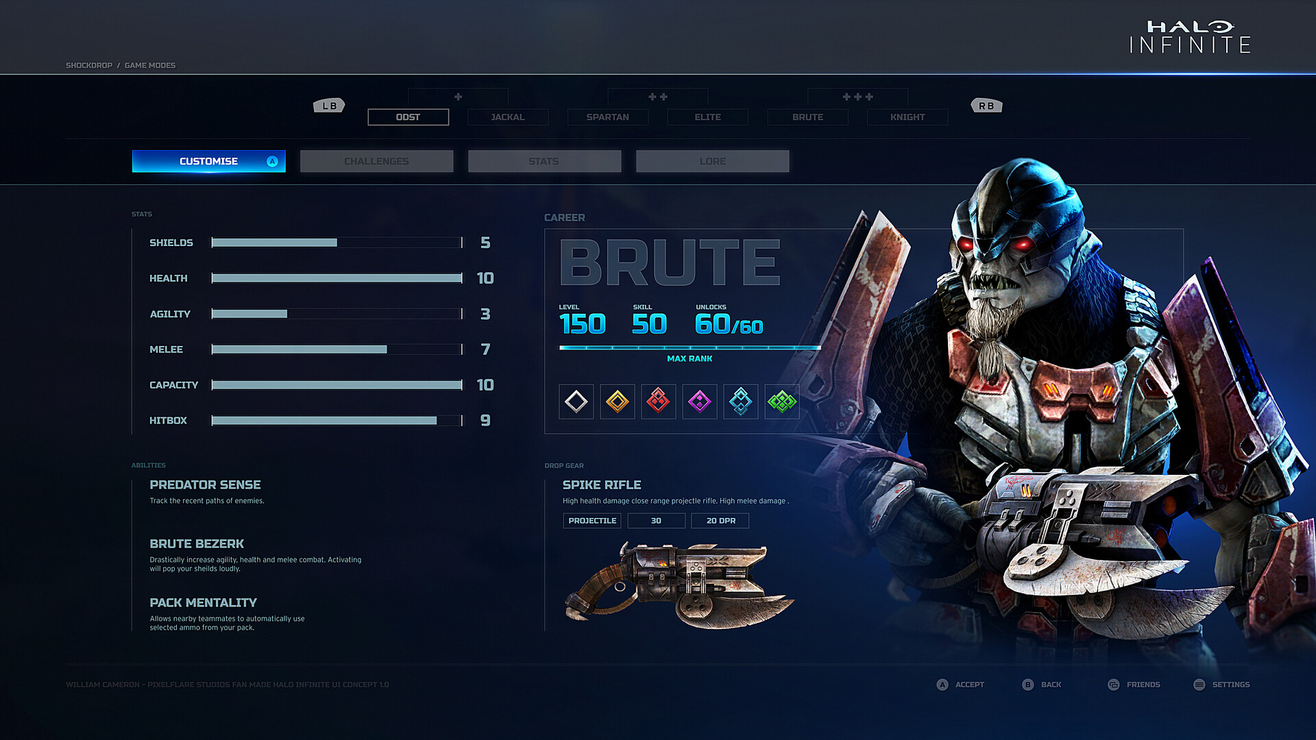 William Cameron - Halo Battle Royale Menu Concept (Fan Made)