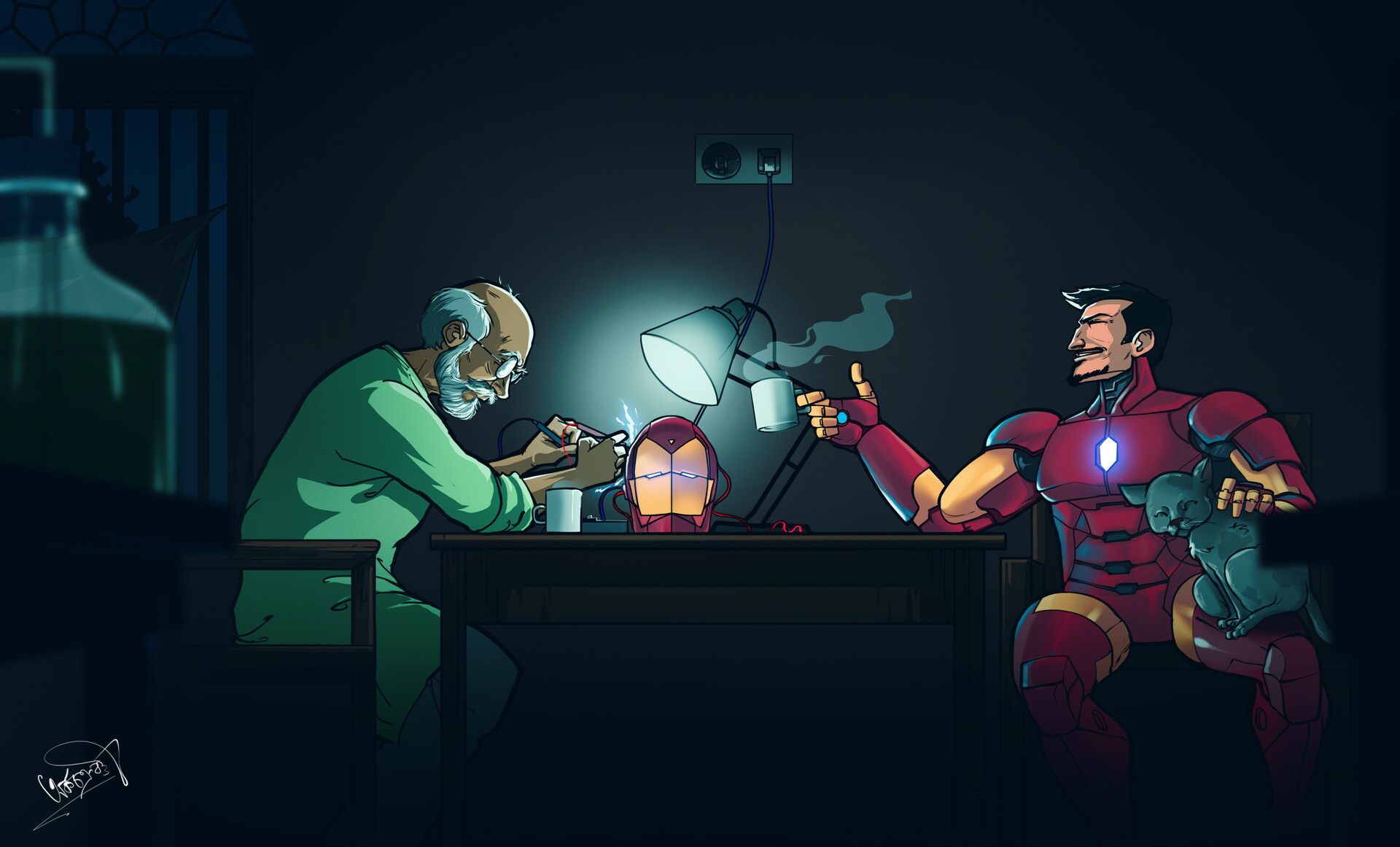ArtStation - Iron Man meets Professor shanku