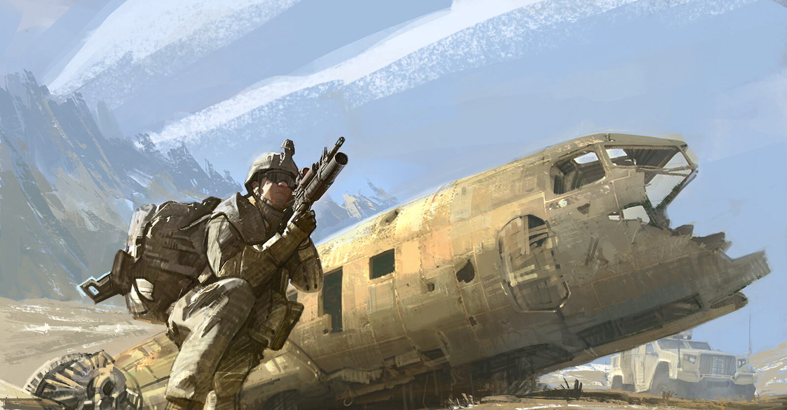 ArtStation - Soldier patrol concept ( photobashing)