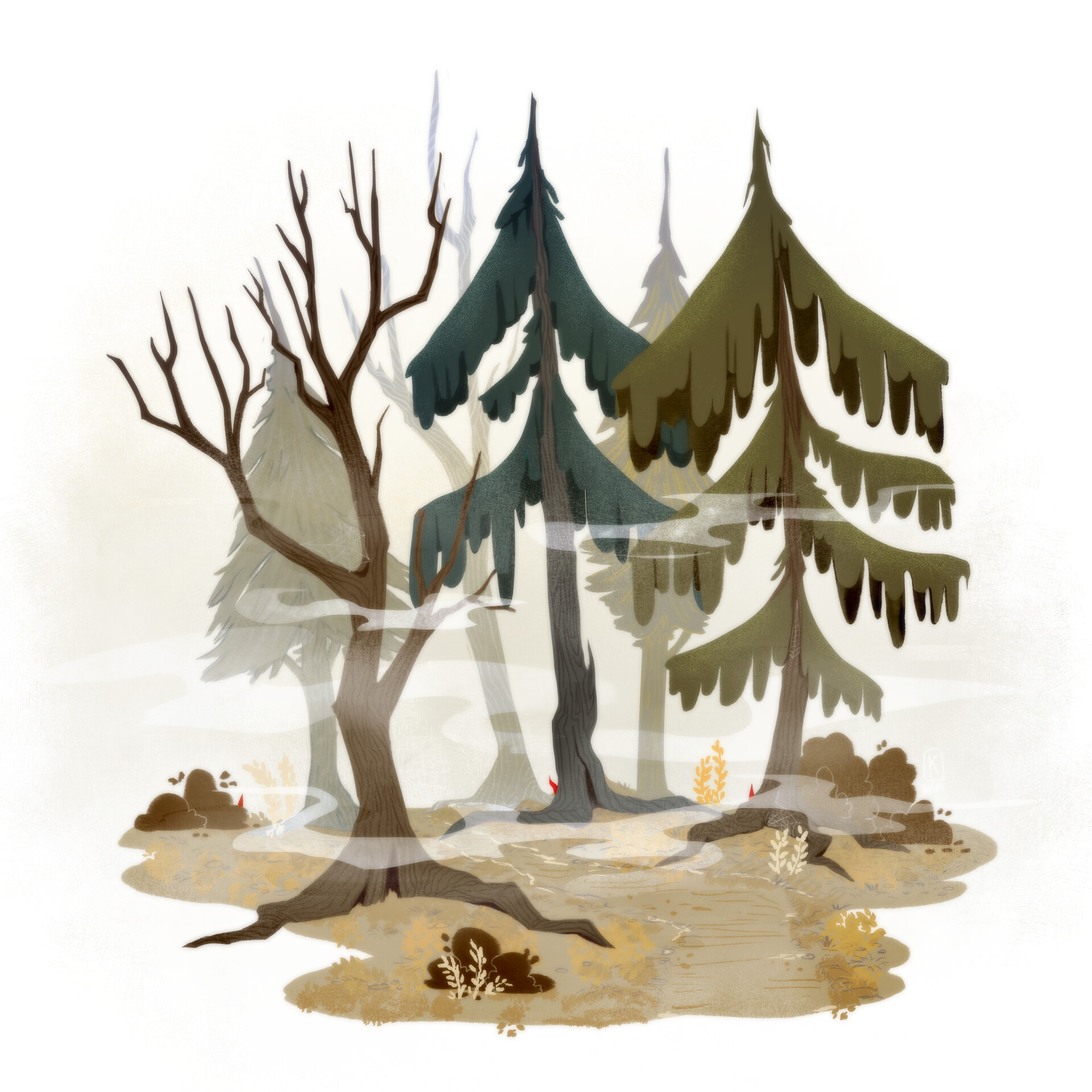 ArtStation - Misty forest