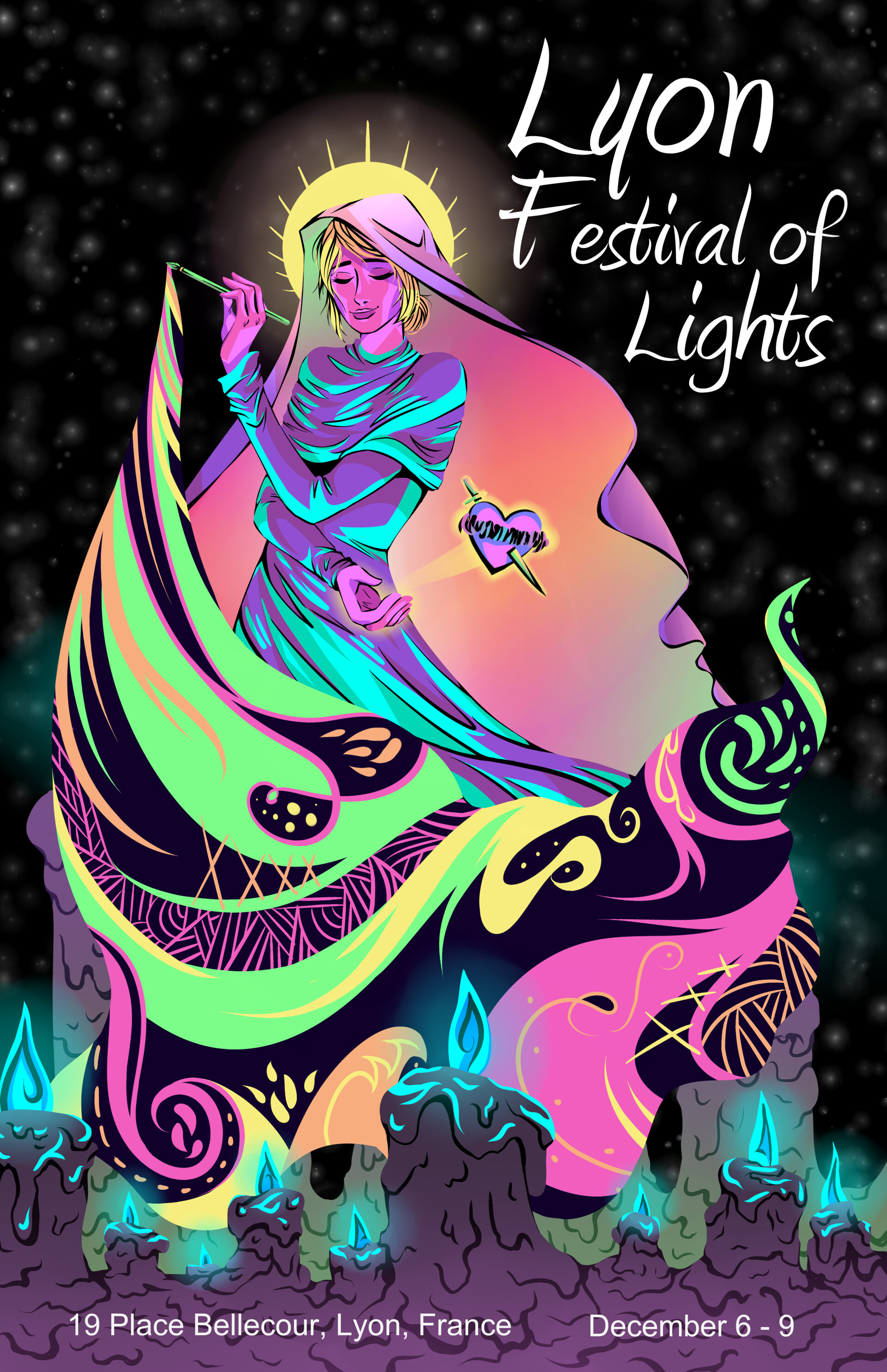 ArtStation - Lyon Festival of Lights Poster