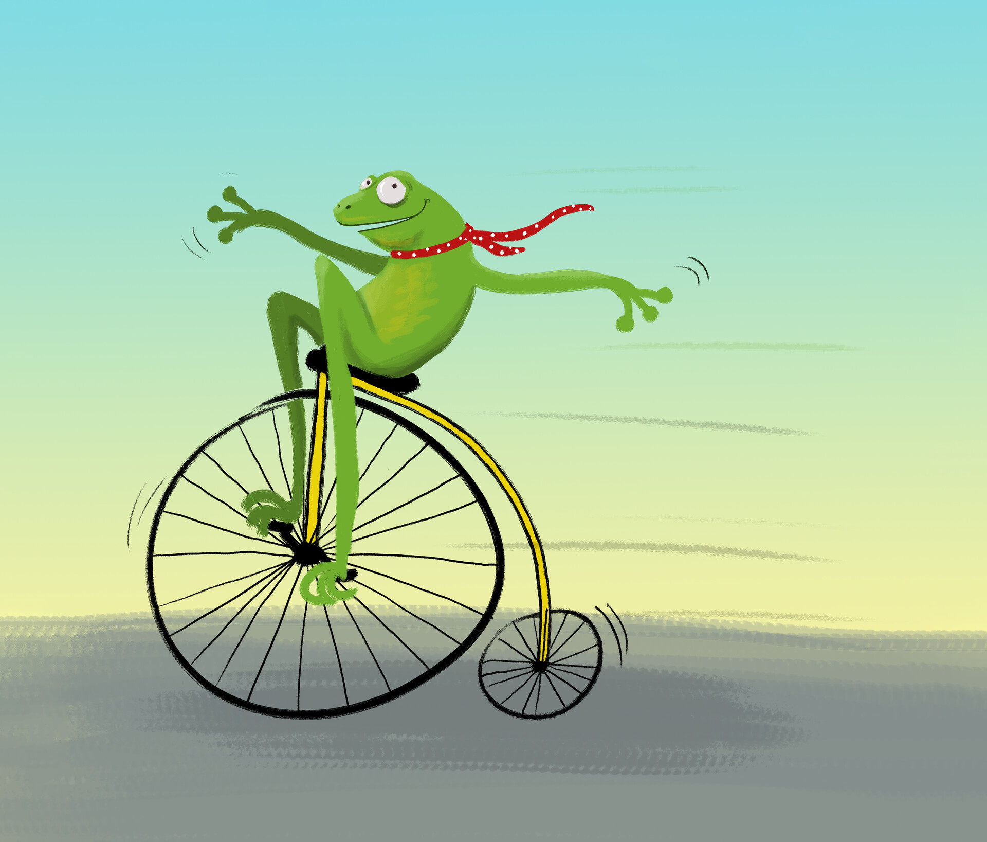 ArtStation - Frog on a bike