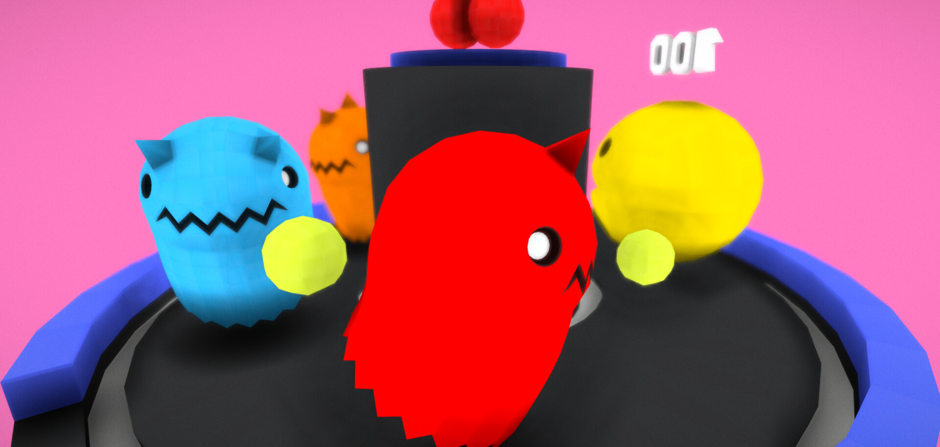 Isaac's Skull - Pacman Lowpoly - Games Diorama