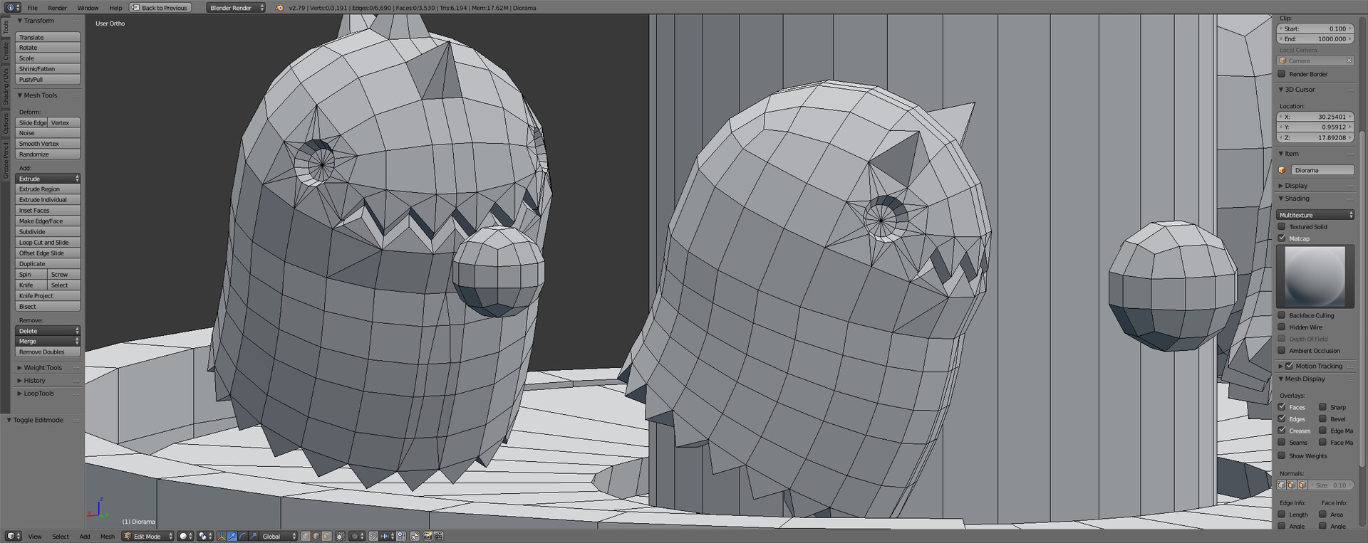 Isaac's Skull - Pacman Lowpoly - Games Diorama