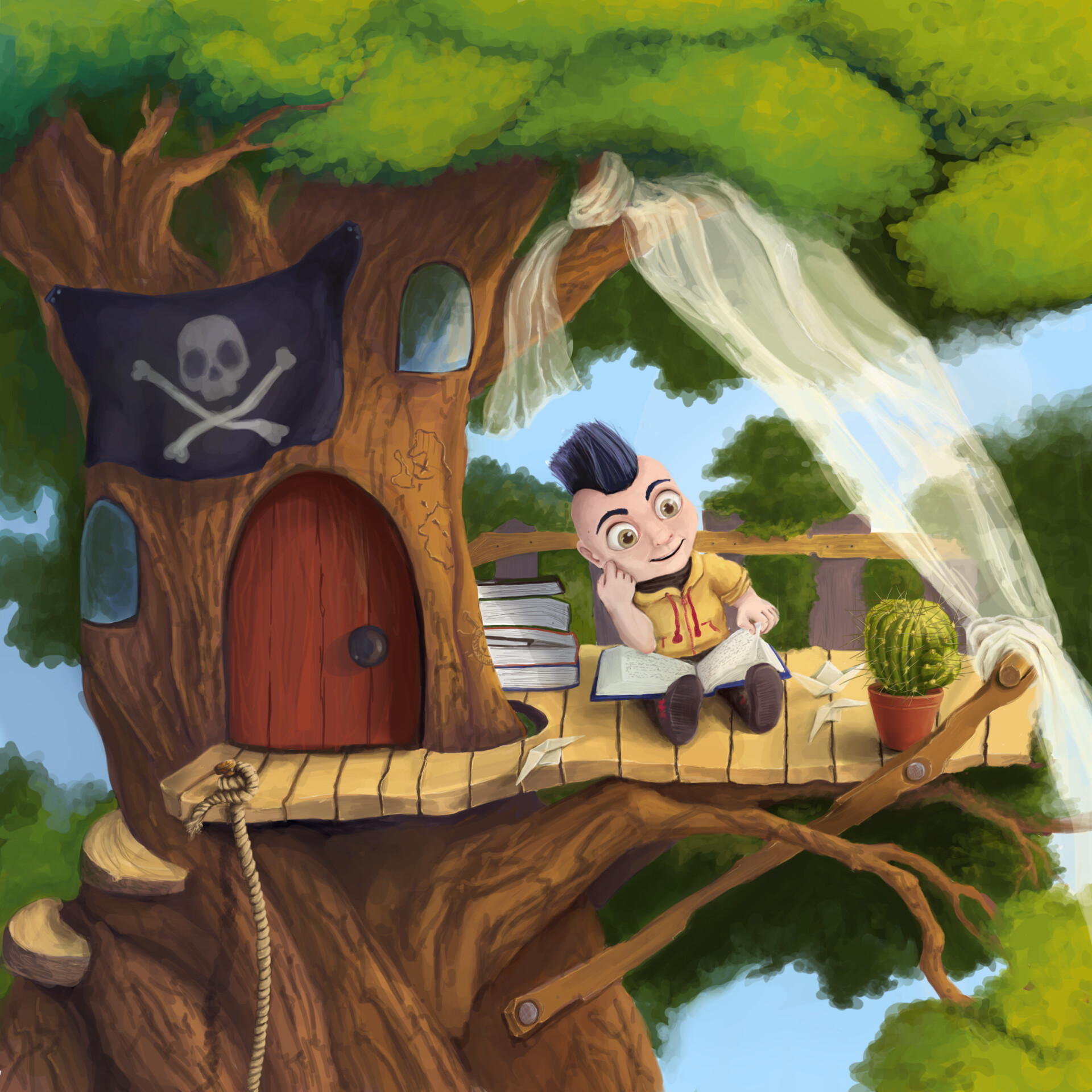 ArtStation - Boy on the tree