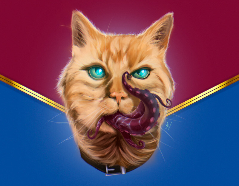 ArtStation - Goose, Captain Marvel.