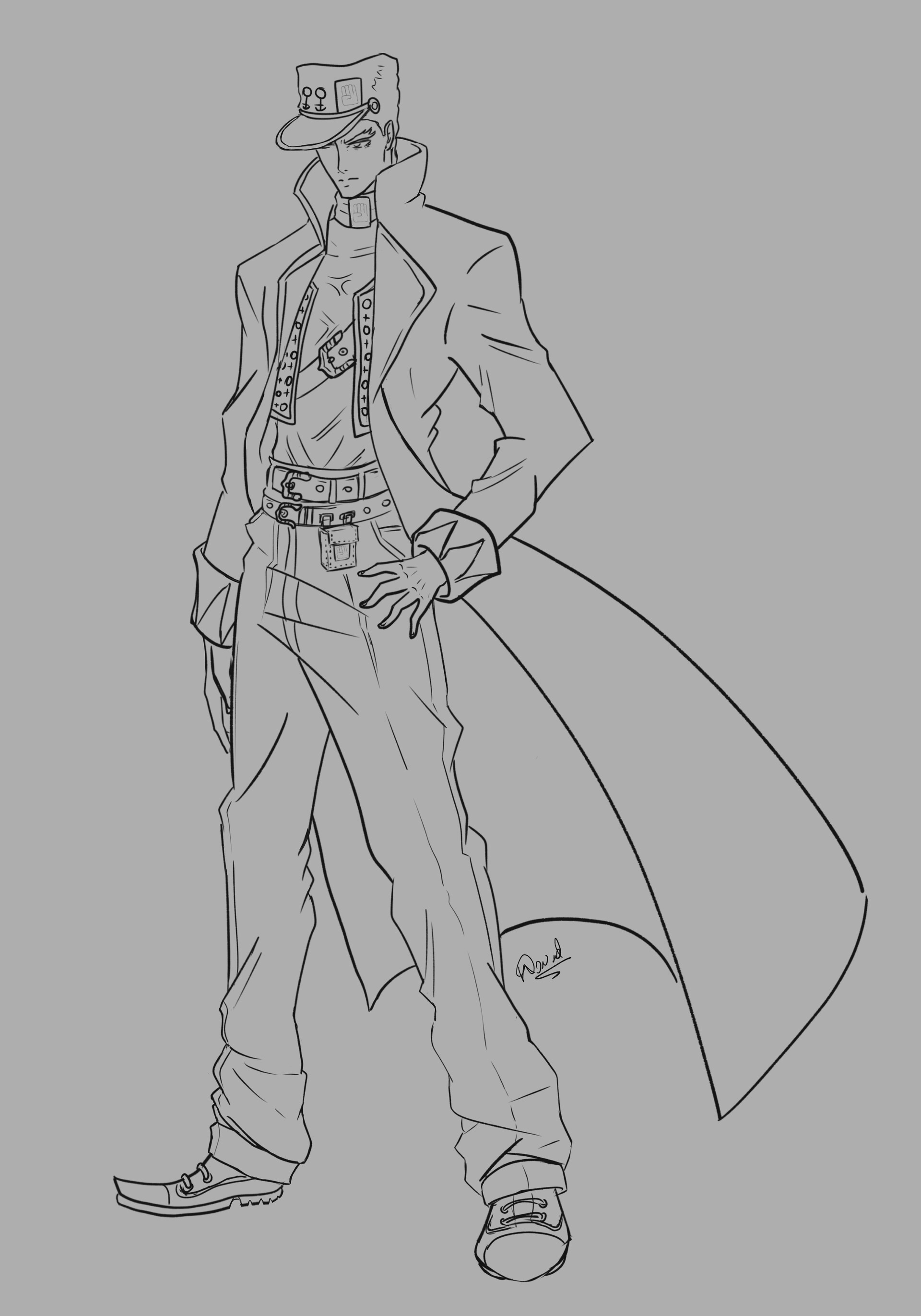 how to draw jotaro easy