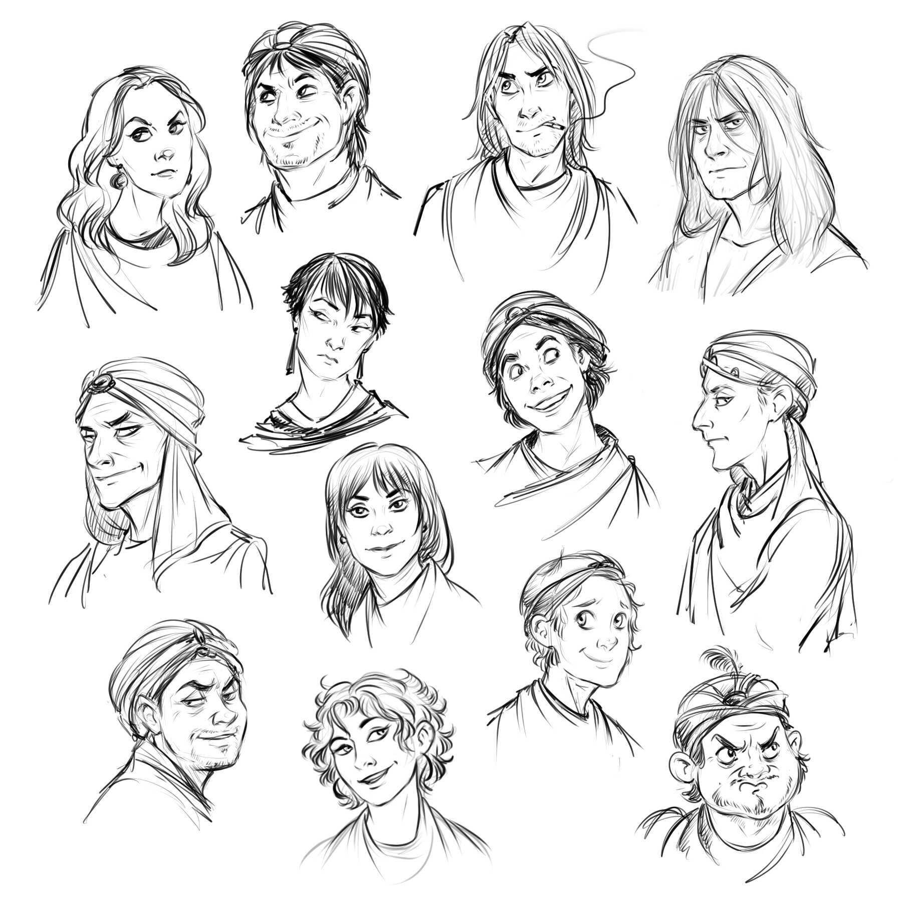 ArtStation - Random character sketches