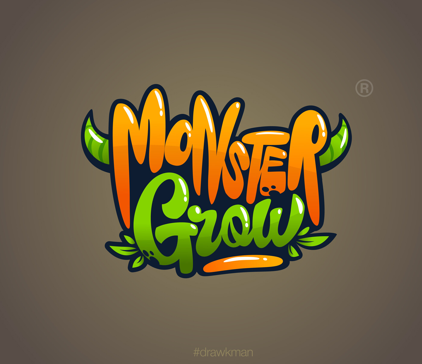 ArtStation - Monster Grow cartoon logo design