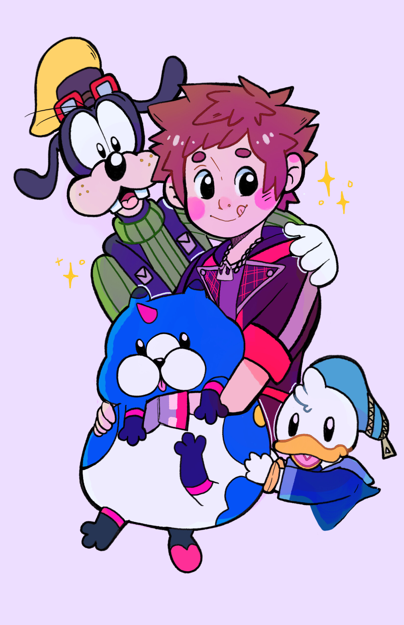 ArtStation - Sora, Donald, Goofy, and Meow Wow! (KH3)