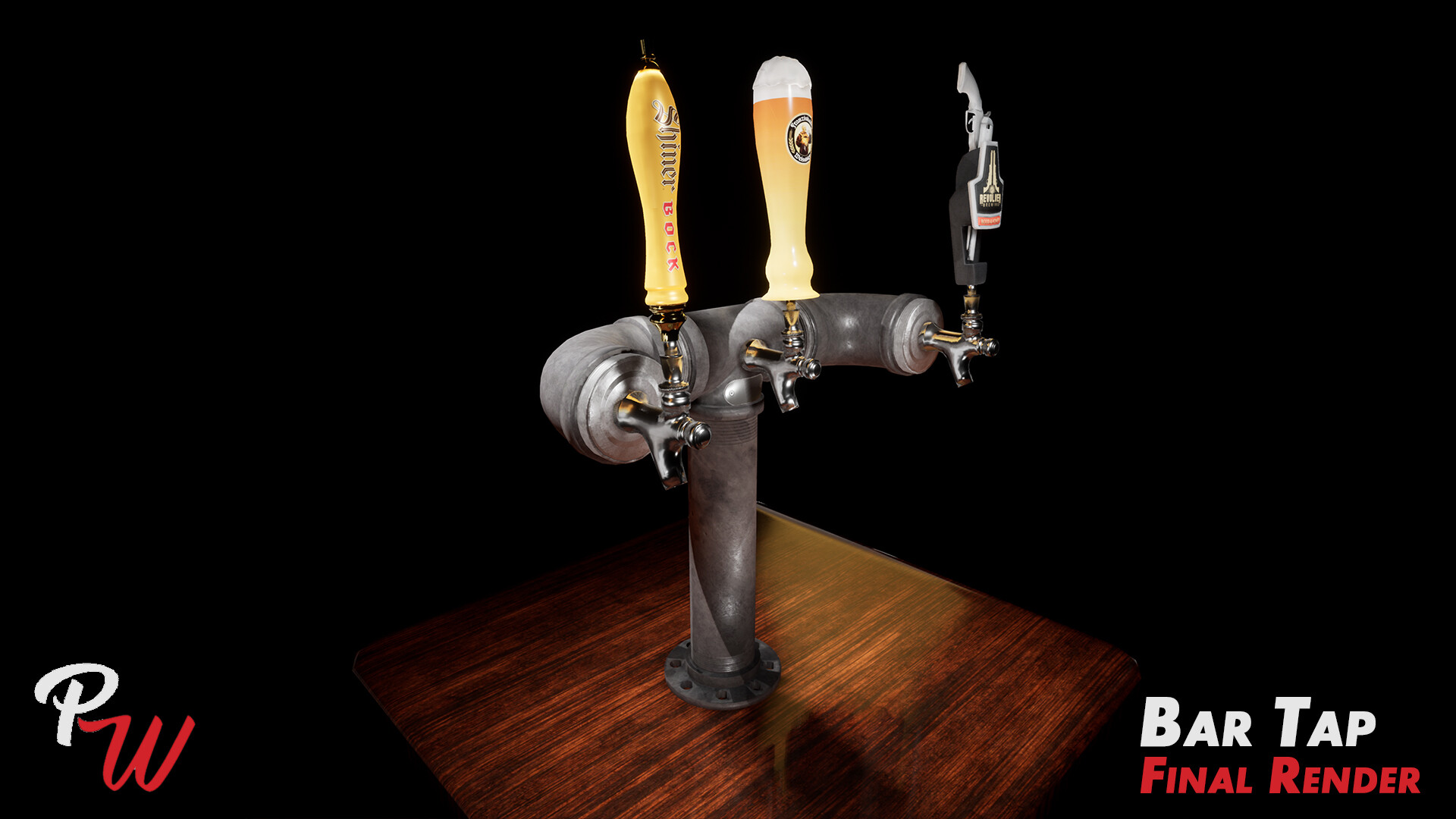 Preston White - Beer Draft Tower with Custom Beer Taps