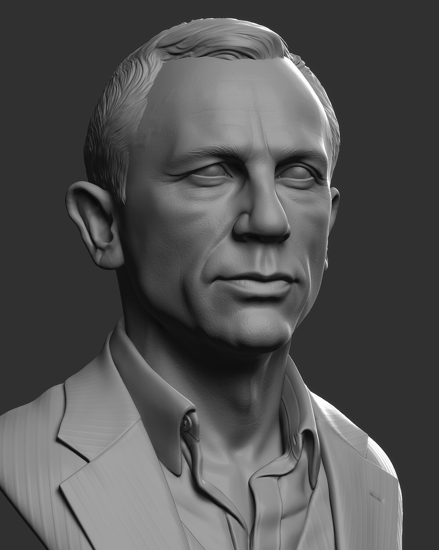 ArtStation - Daniel Craig as 007 bust