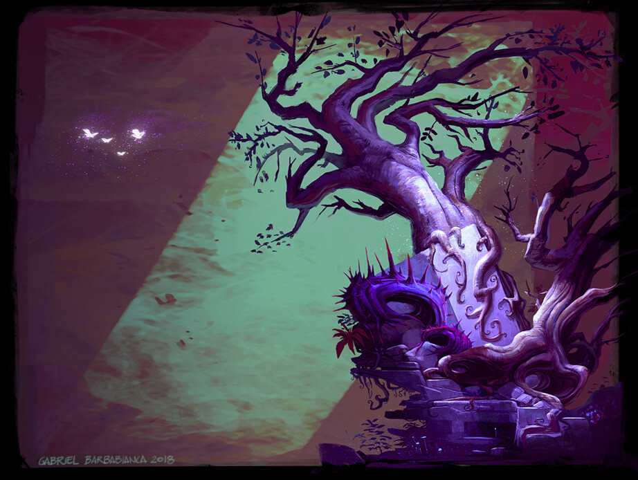 ArtStation - Magical Forest - The Gnarled Tree