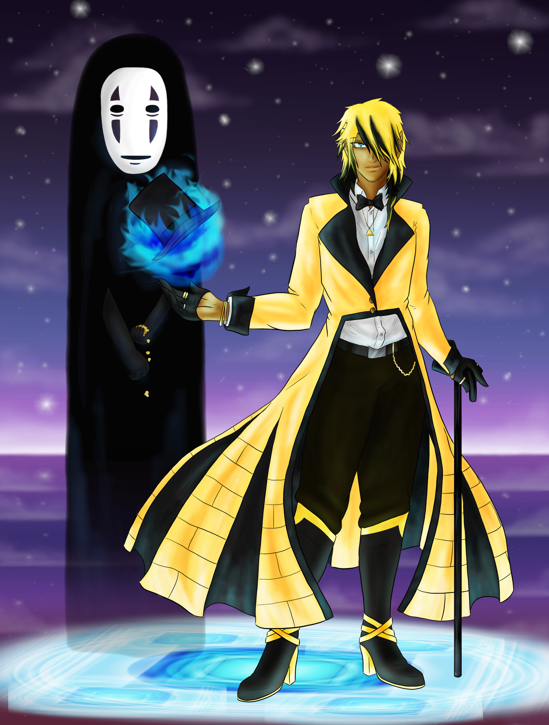 Bill Cipher Anime Drawing Cool Human Bill Cipher, HD Png Download