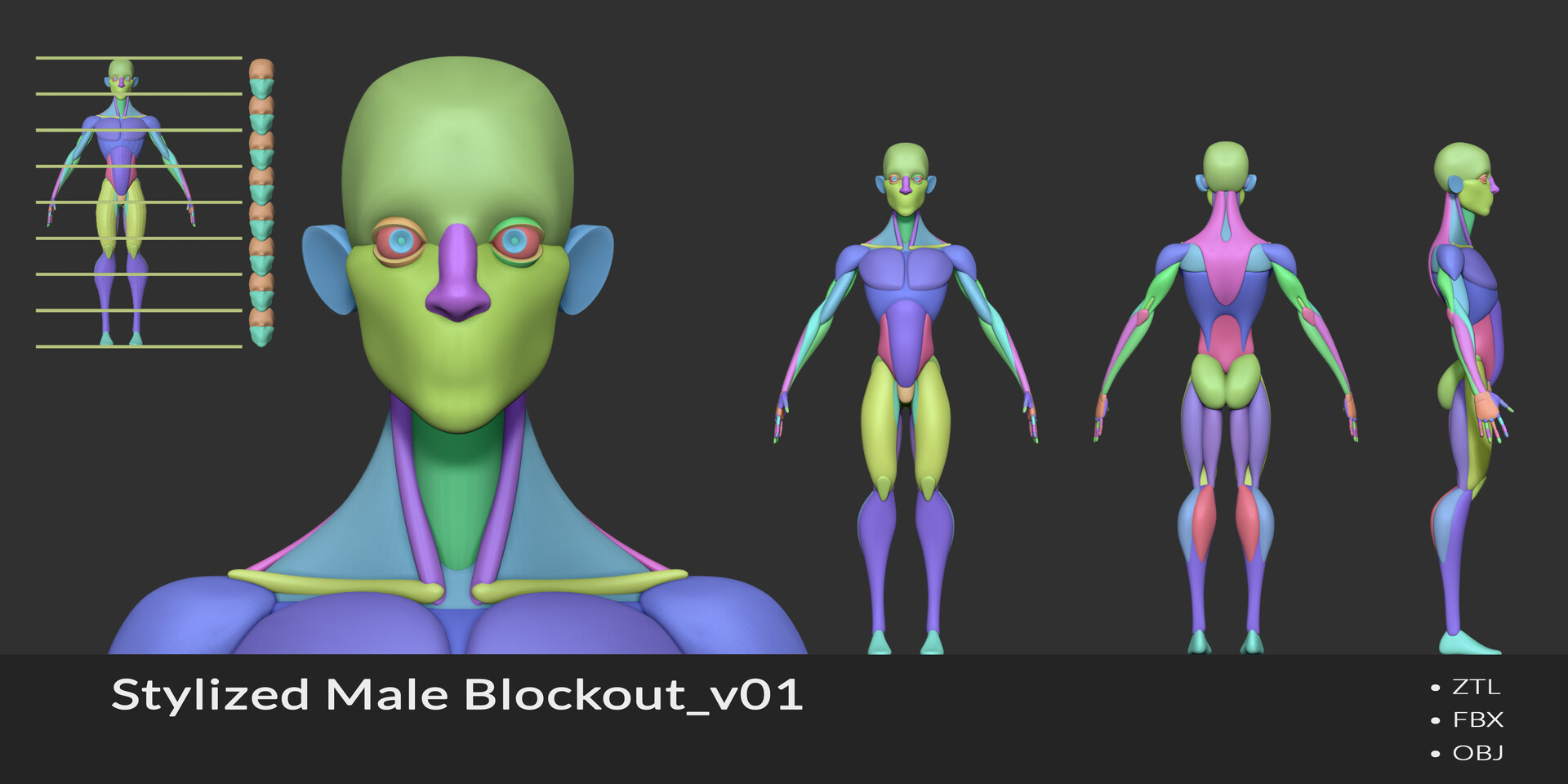 ArtStation - Stylized Male Blockout