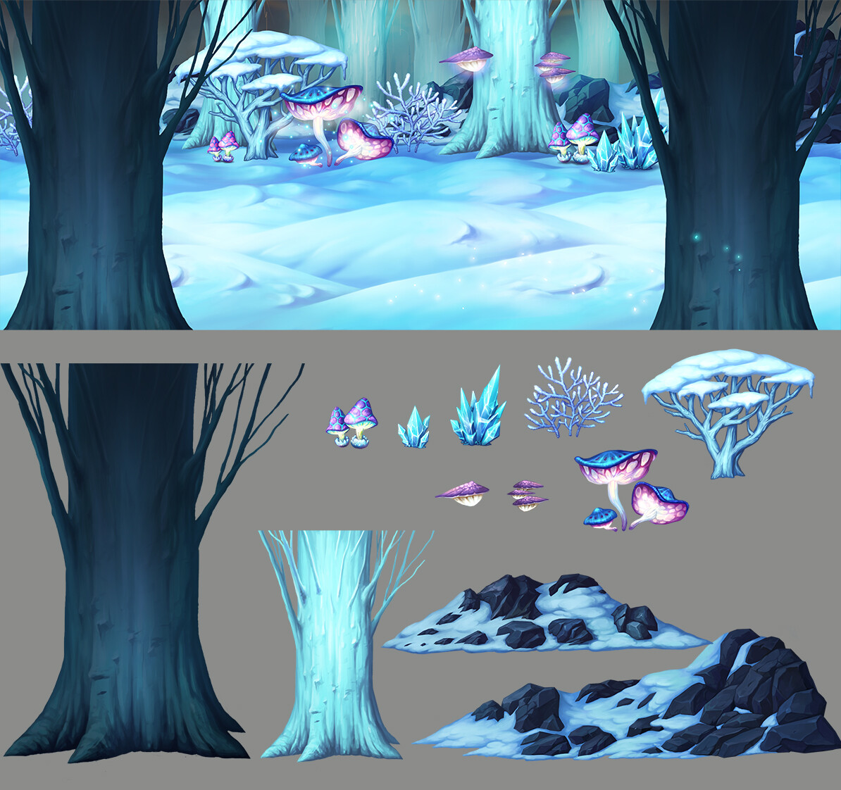 ArtStation - 2D game : Background 리소스작업