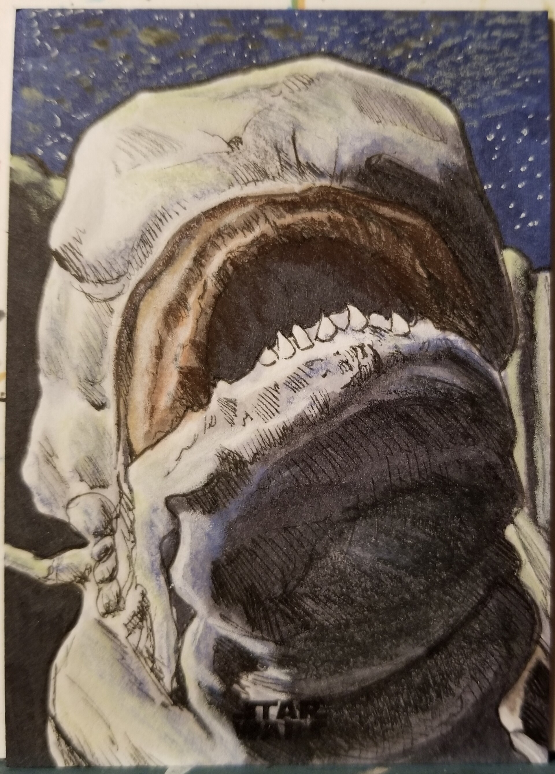 ArtStation - Topps Star Wars Finest 2018 Empire Asteroid Alien Sketch Card