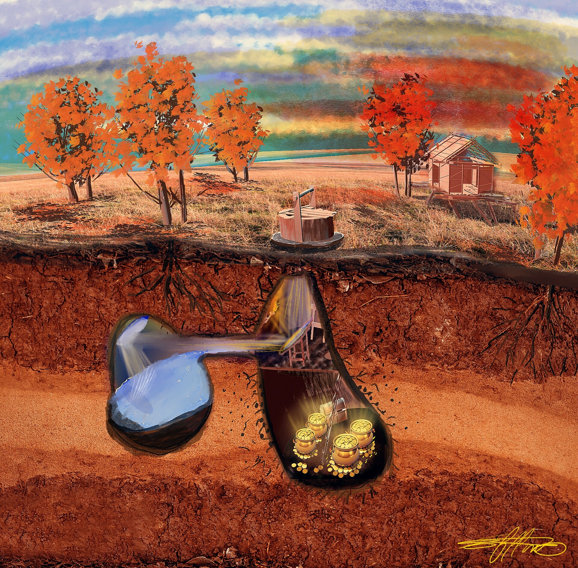 ArtStation - Fields Treasure Well hidden