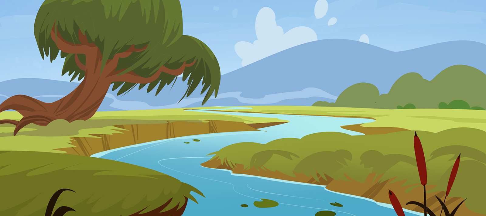 river animation background