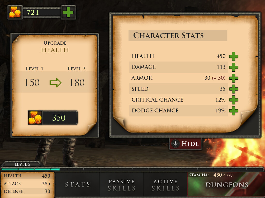 Karoly Molnar - Dungeon Slayer | mobile game UI concept [Personal Project]
