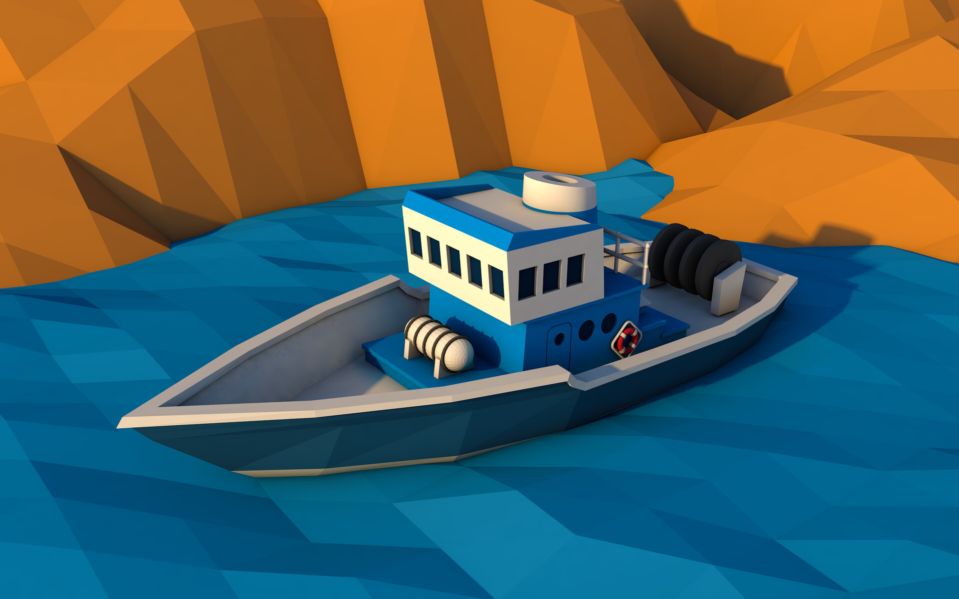 ArtStation - Low Poly Ship