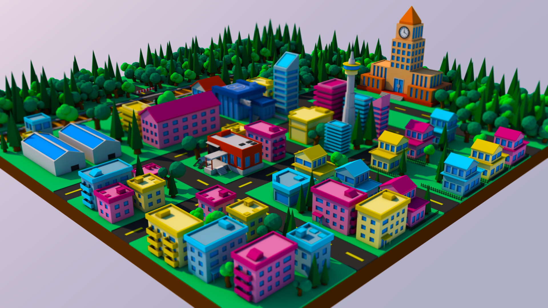 ArtStation - Low Poly Town
