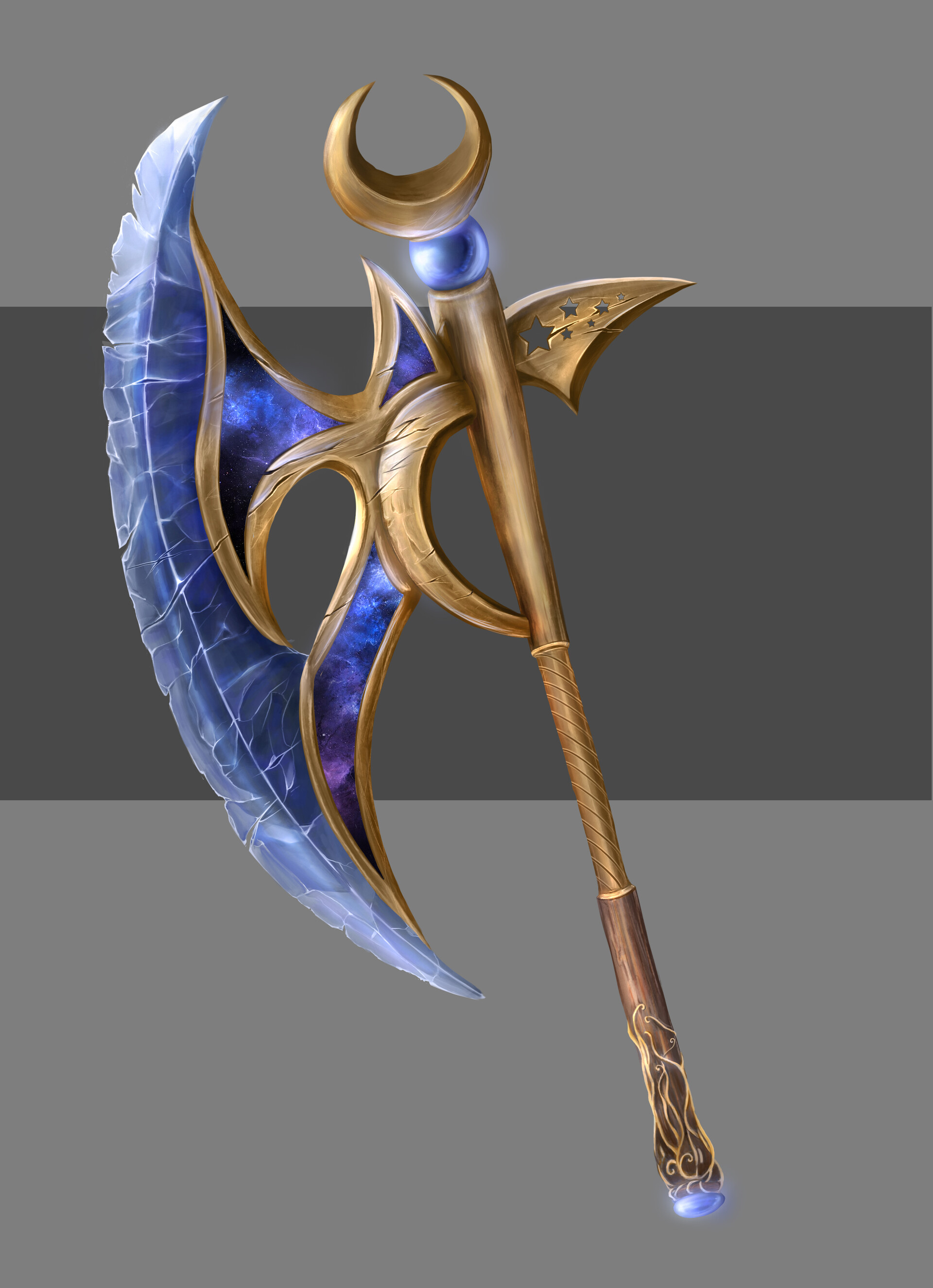 ArtStation - Gold Galaxy Axe - Prop Paintover