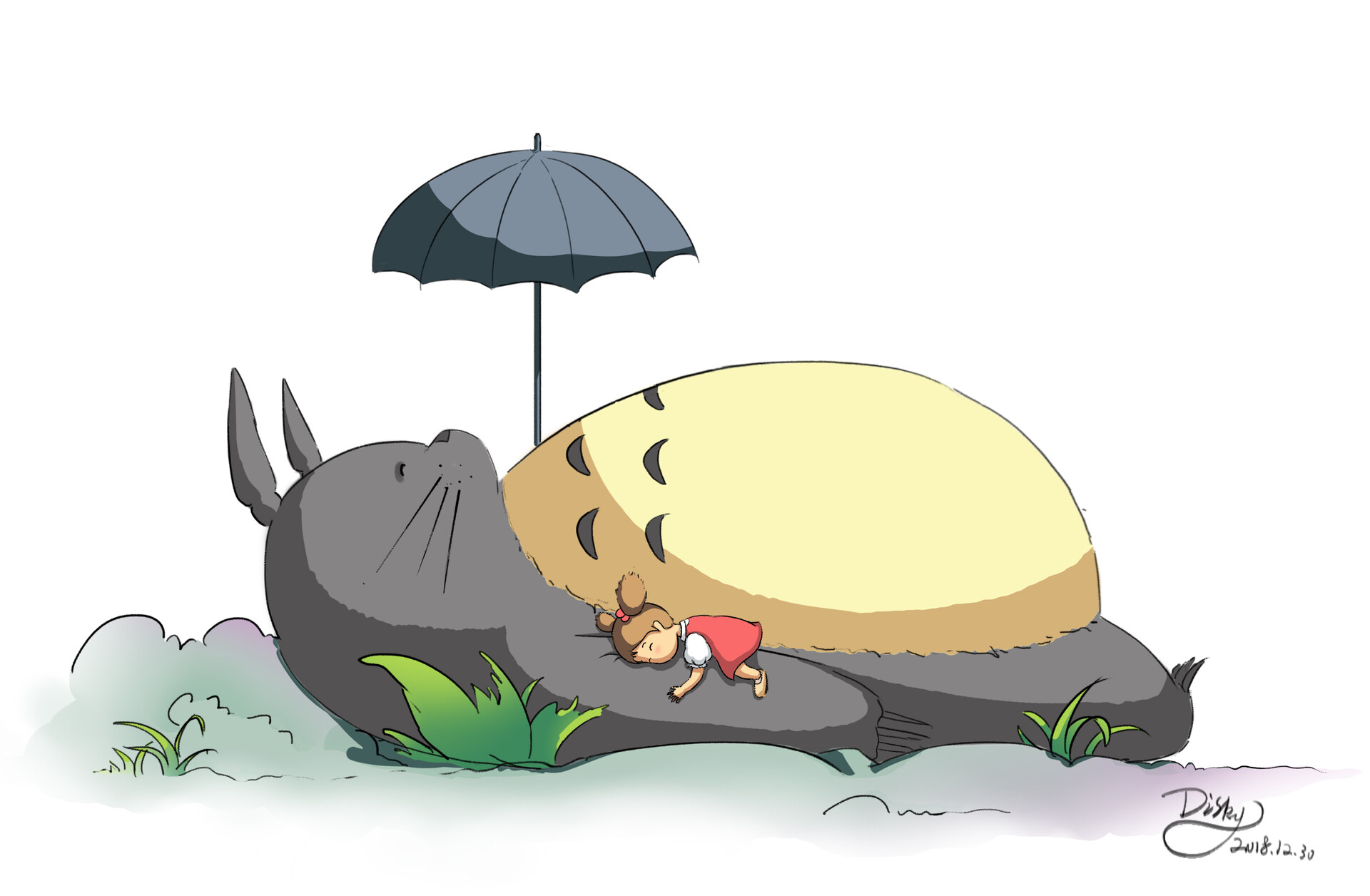 ArtStation - I thought it was cute so I drew a totoro
