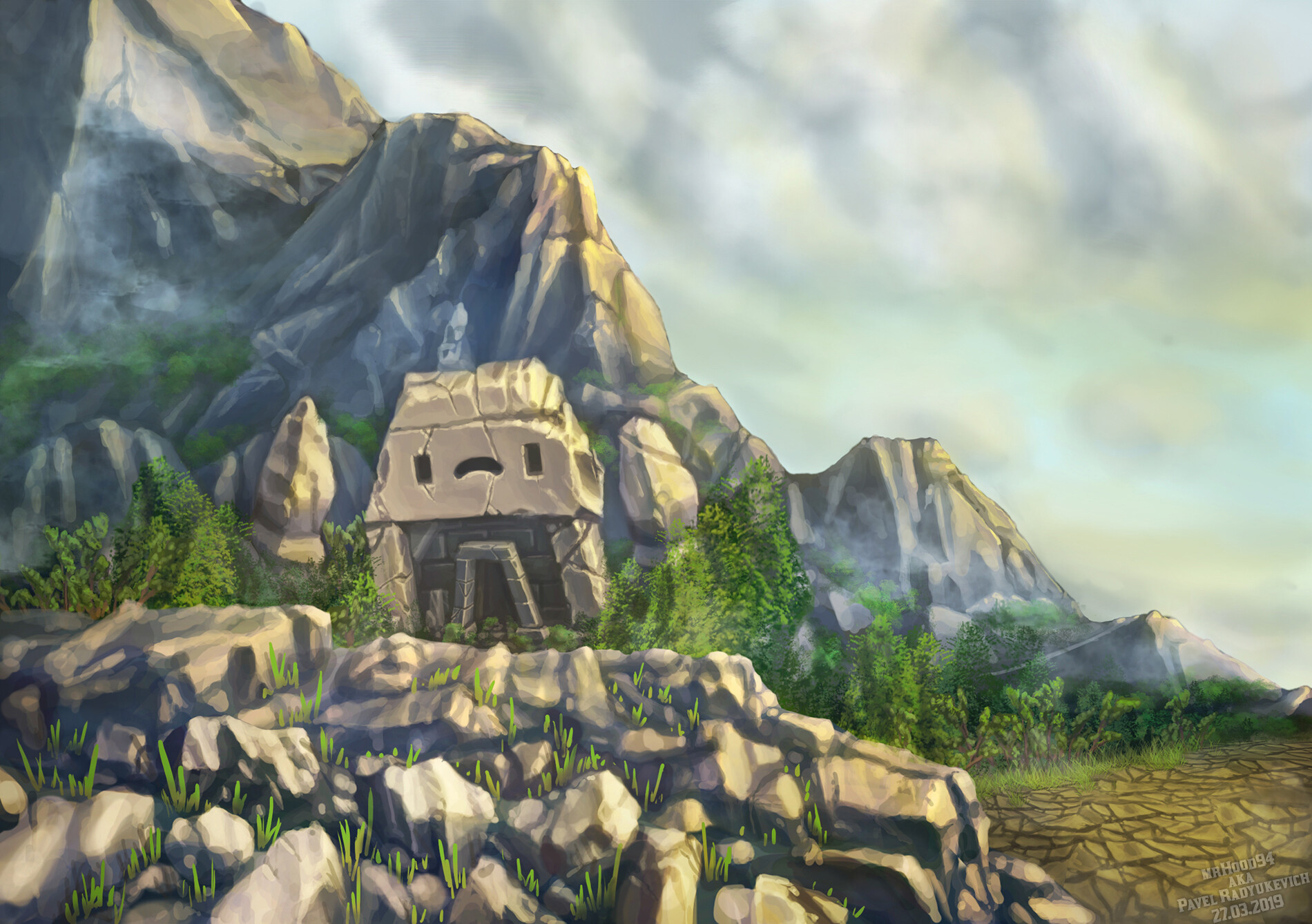 ArtStation - Sad mountain landscape