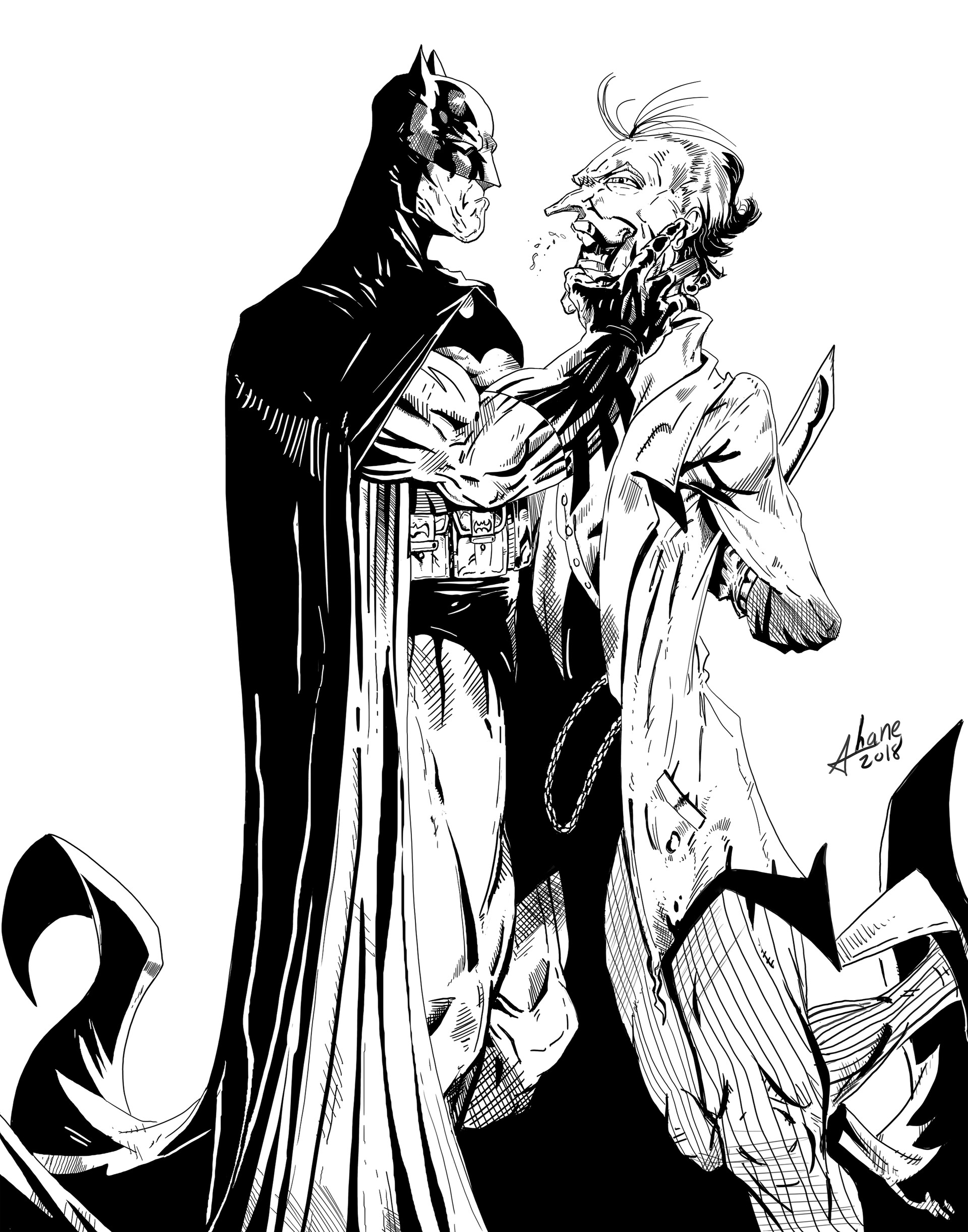 ArtStation - Batman chokes the Joker