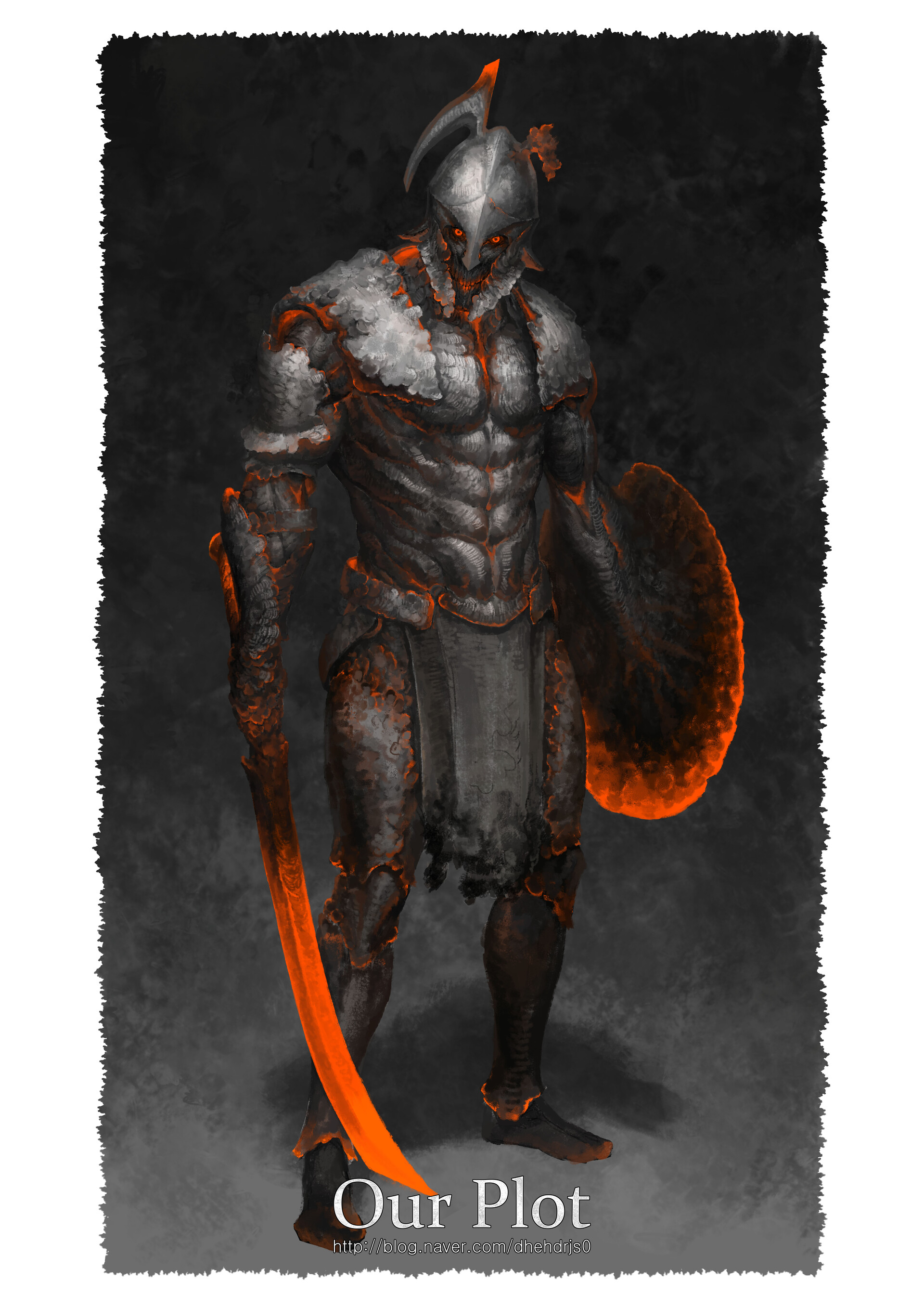 ArtStation - a knight in fire