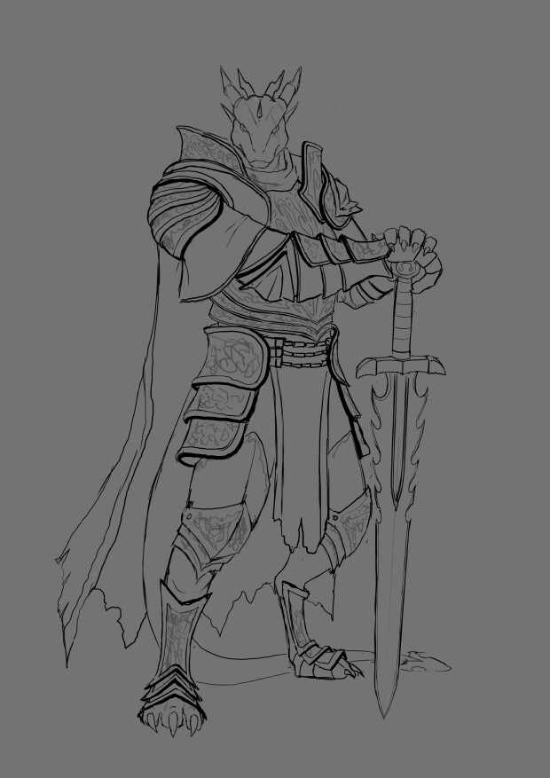 how to draw a dragon knight