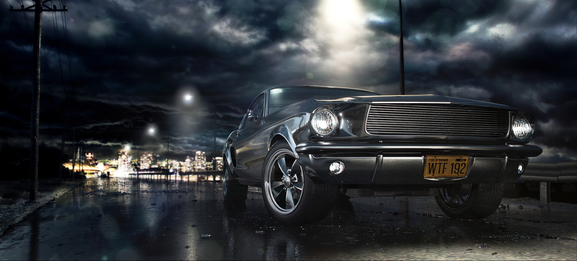 ArtStation - Ford Mustang night scene made for painkiller Hell and ...