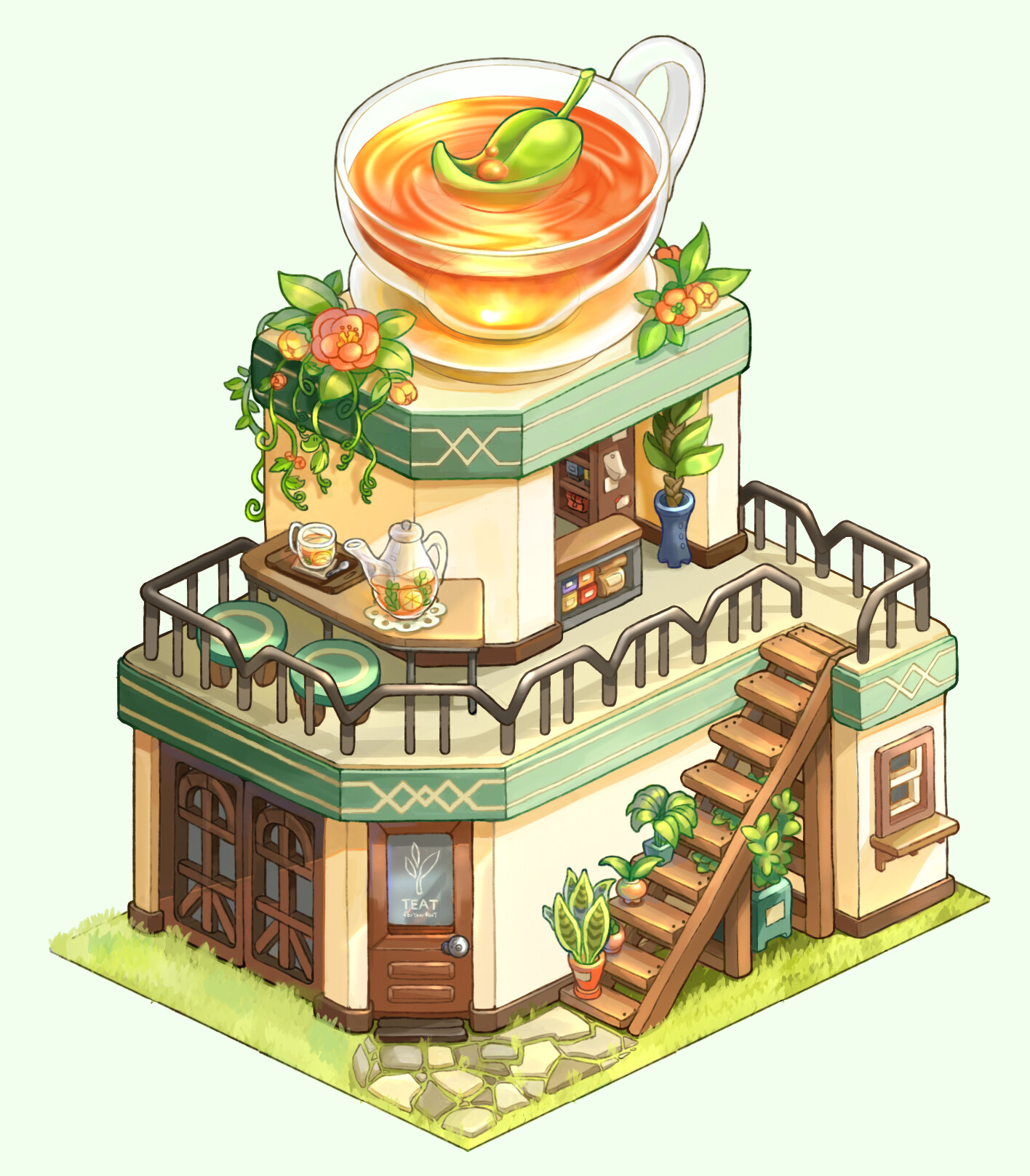 ArtStation - herb tea house