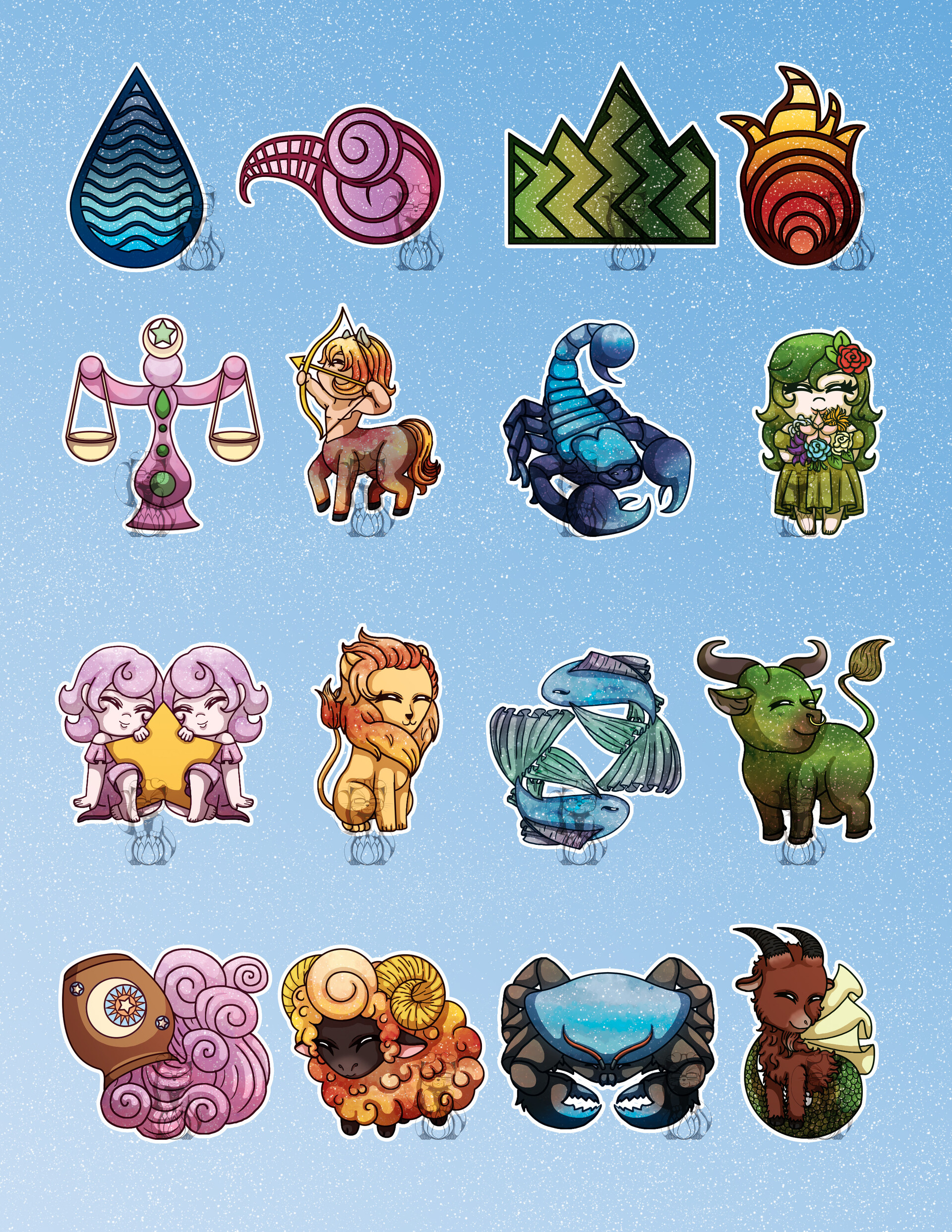 ArtStation - Zodiac and Element Stickers
