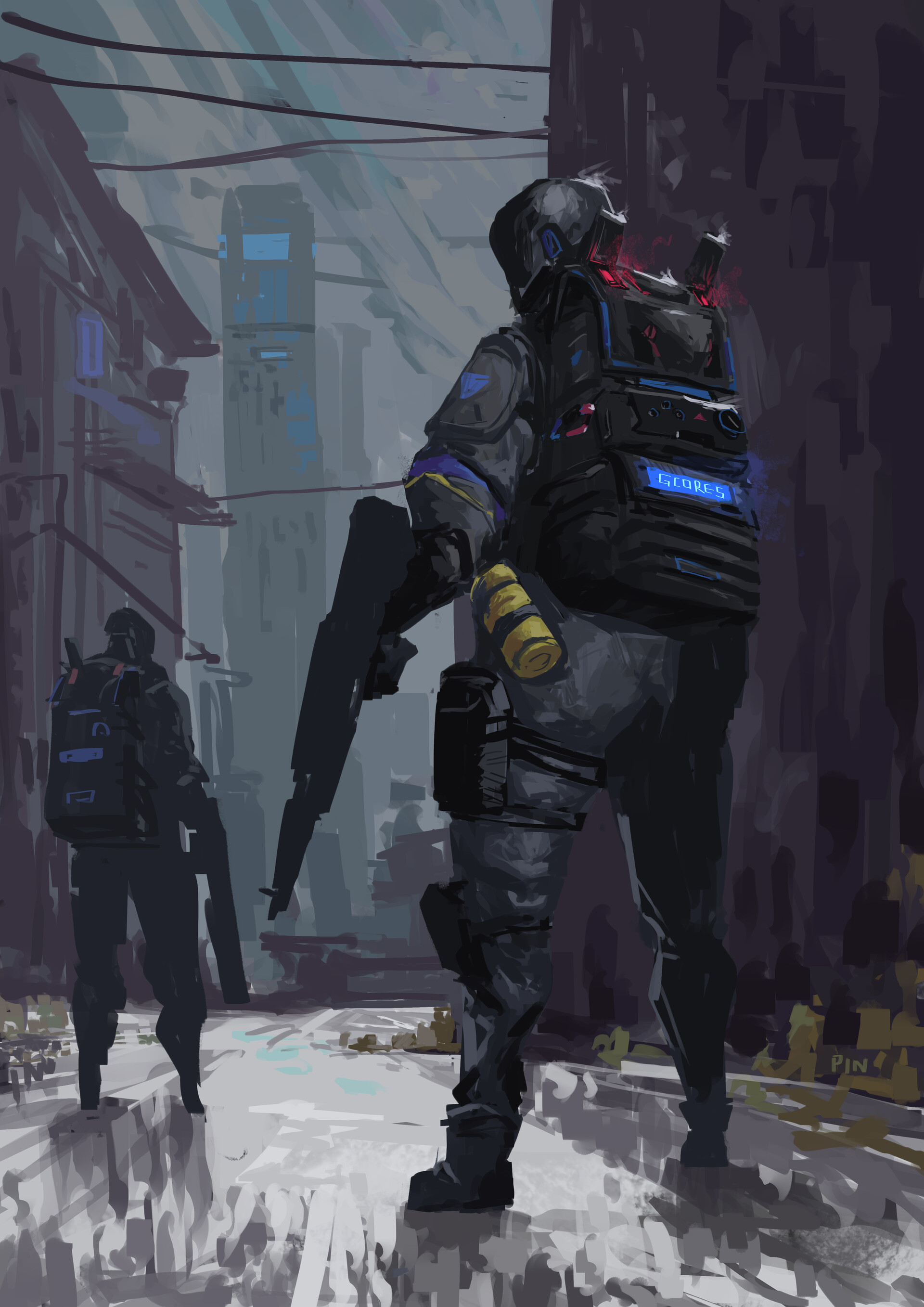 ArtStation - cops with tactical backpack