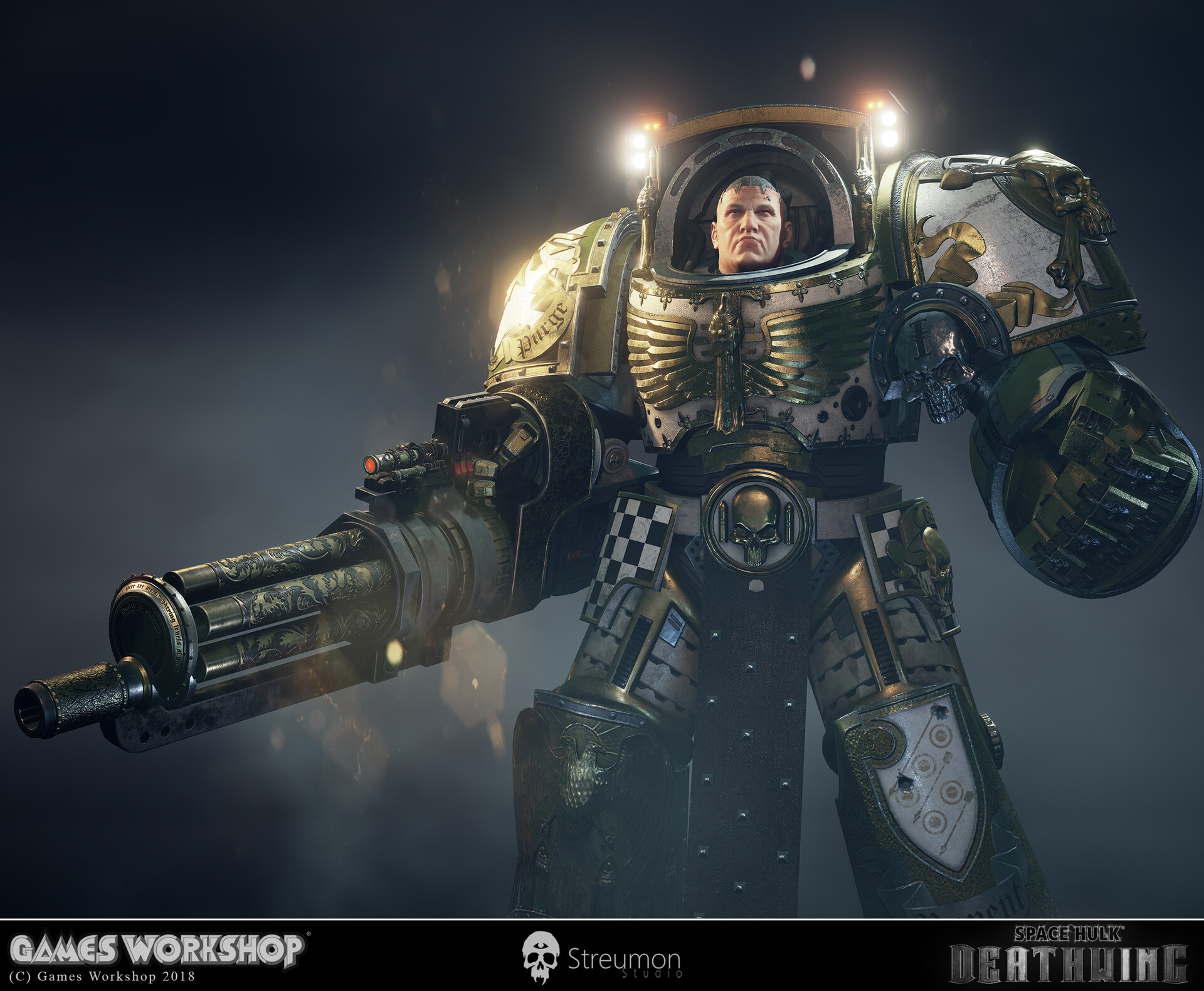 ArtStation - SpaceHulk Deathwing - Heavy support Terminator