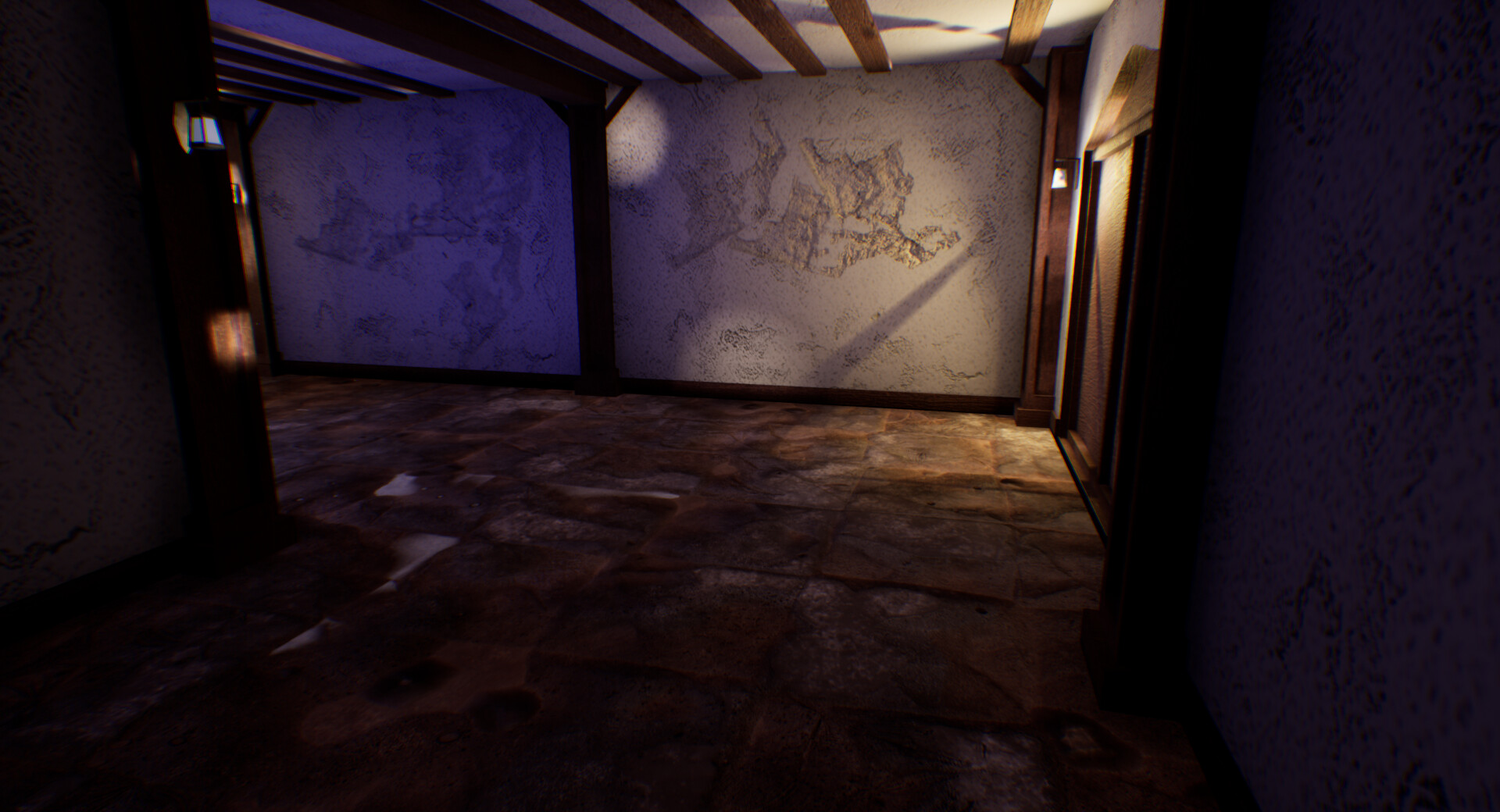 ArtStation - Indoor Hallway Night scene