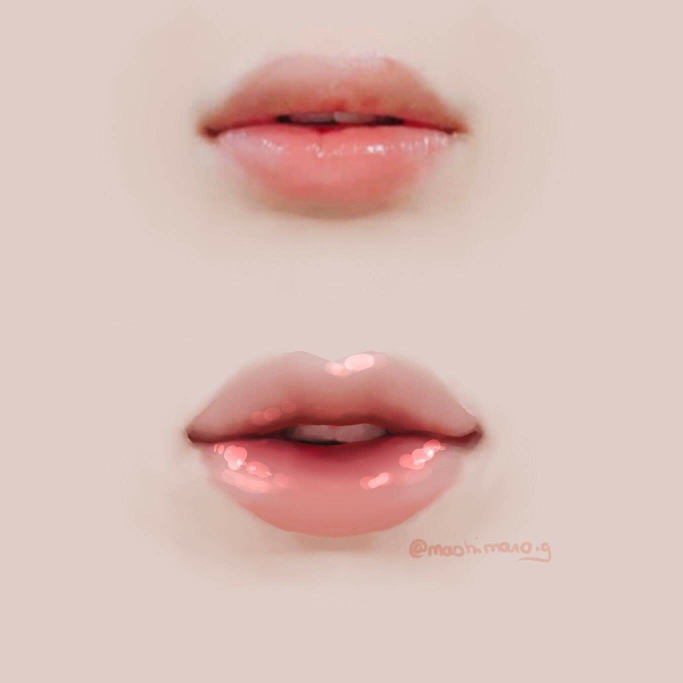 Semi Realistic Lips Drawing | Lipstutorial.org