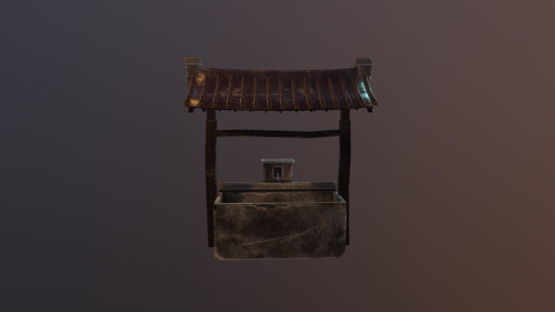 ArtStation - Japanese fountain - feudal japan props