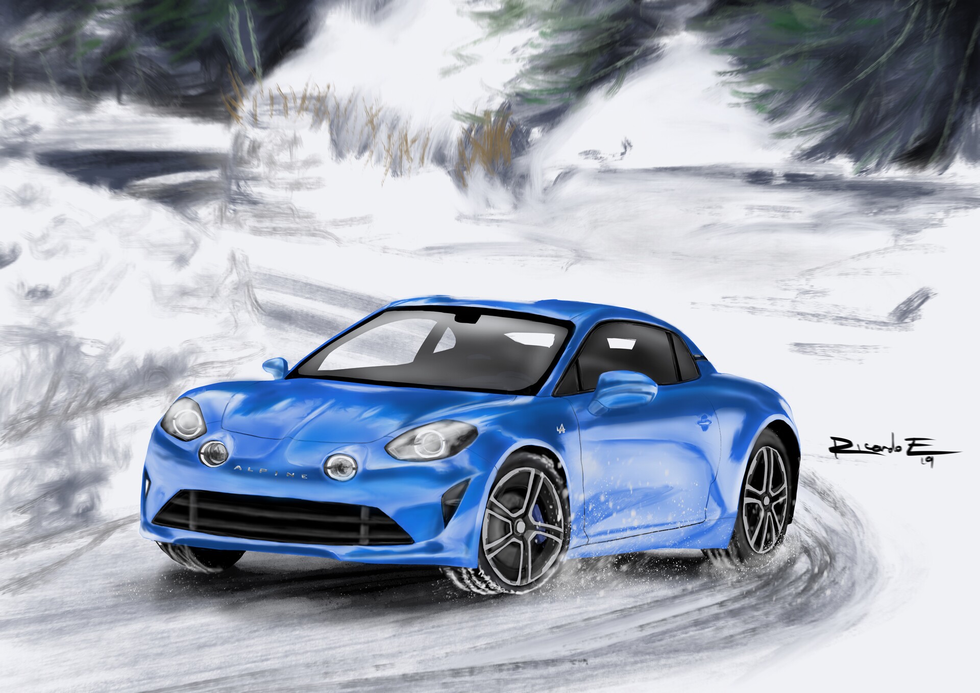 ArtStation - Alpine A110 Sketch