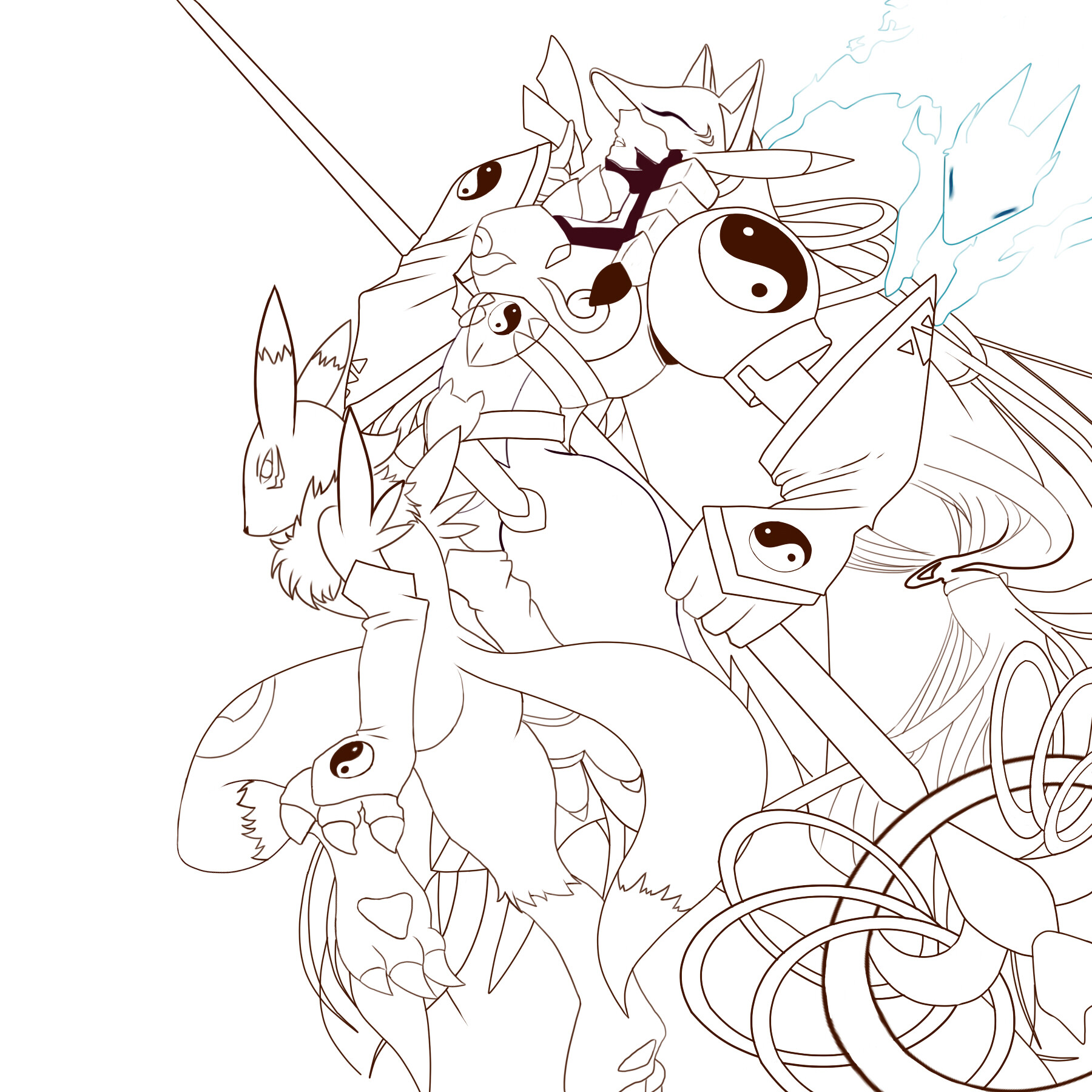 renamon coloring page