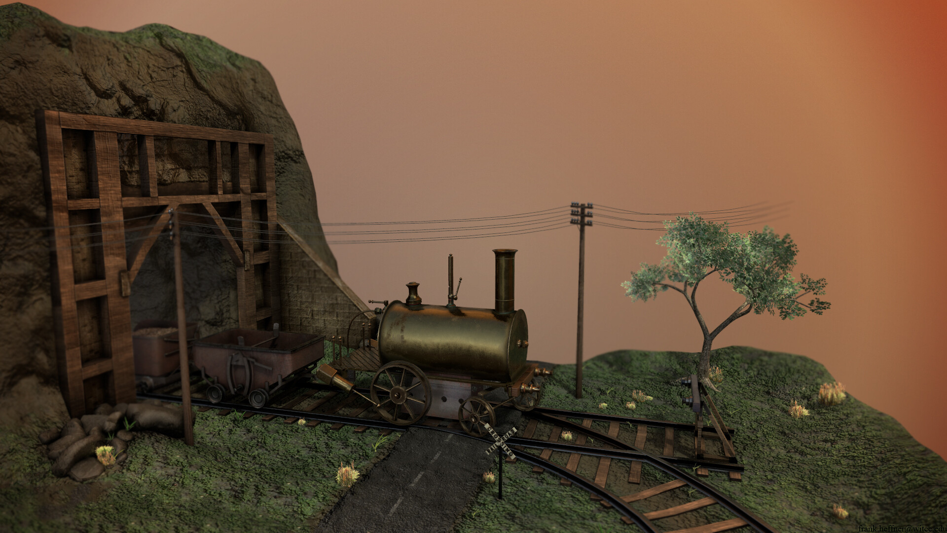 ArtStation - Model Steam Engine Scene