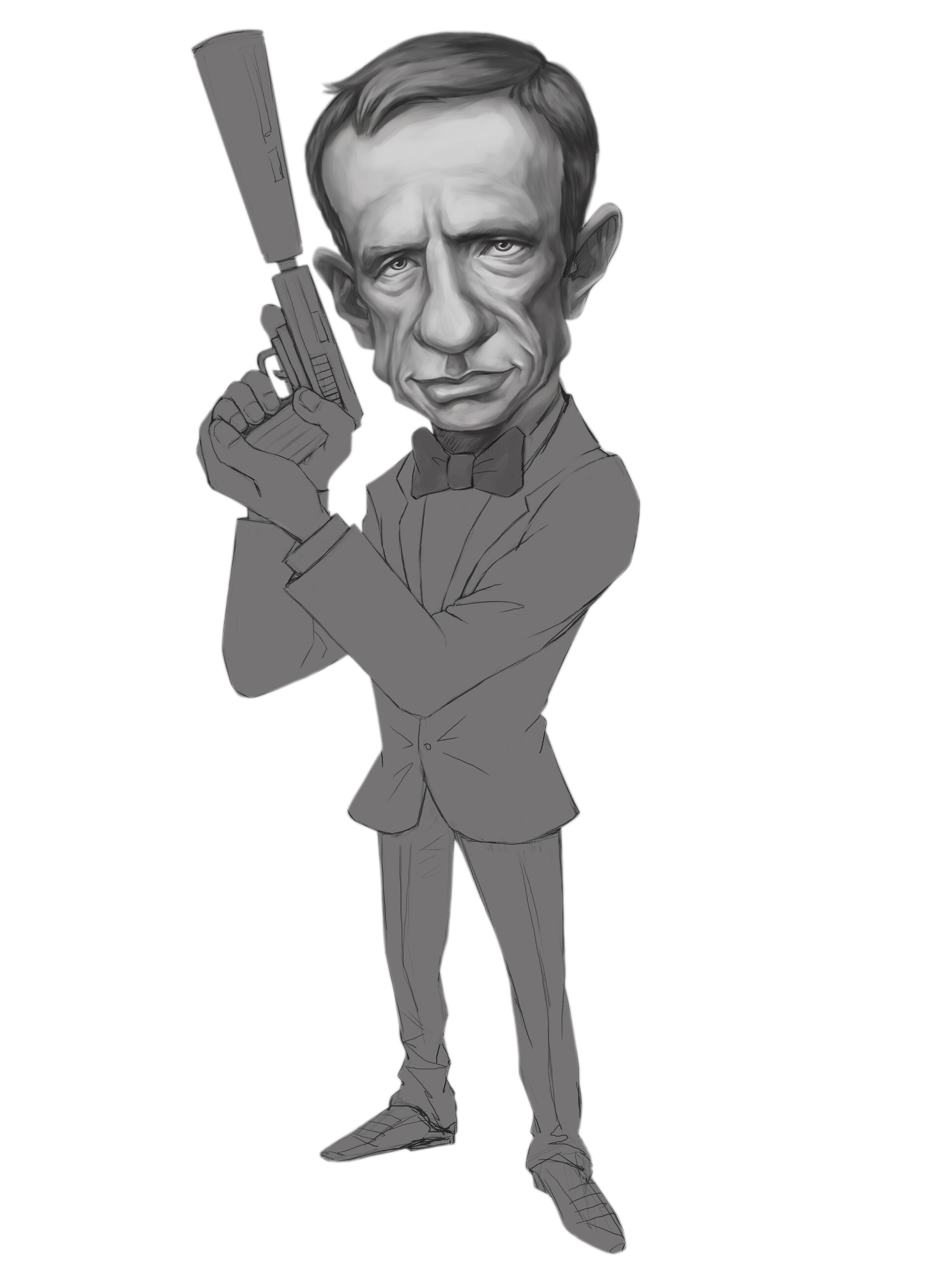 Vivian Qi - James Bond Caricature Drawing