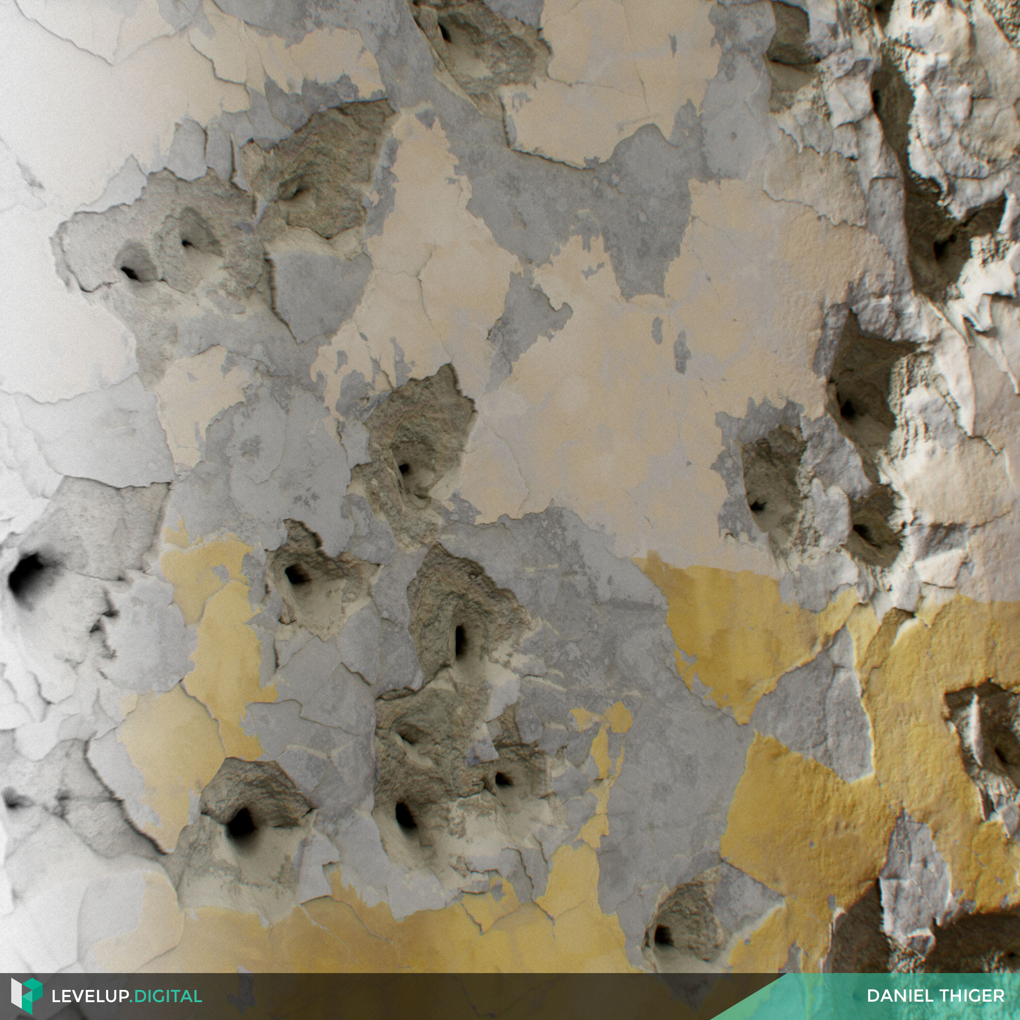 Levelup.Digital - Plaster Wall with Parameter-driven Bullet Holes | Daniel Thiger