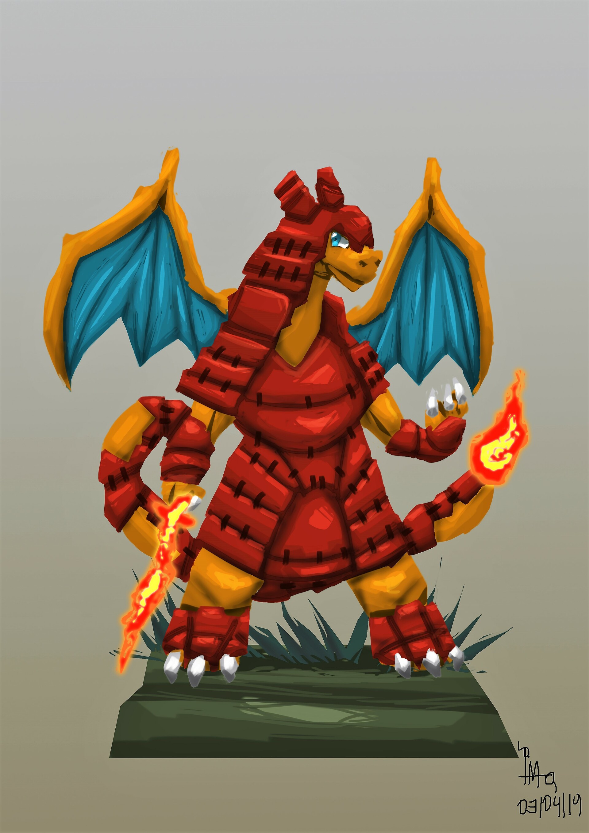 ArtStation - Samurai Pokemons - Charizard!