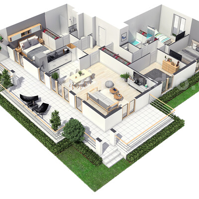 Yantram Architectural Design Studio - 3D Floor Plan Design