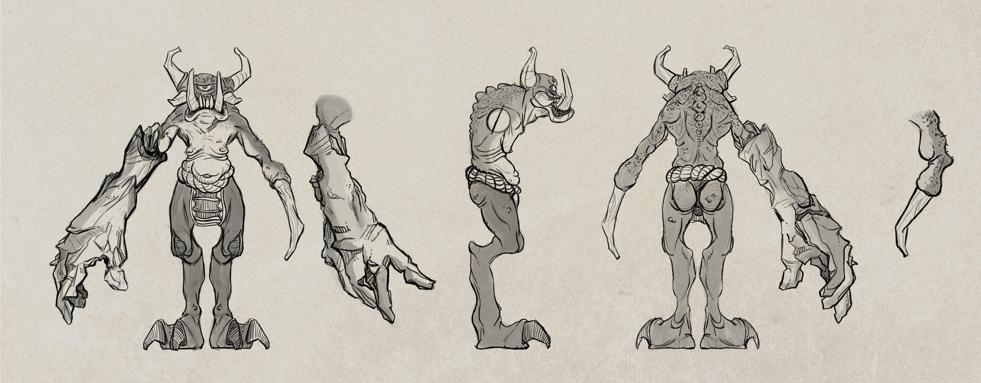 ArtStation - Gaki- Enemy Design- Kogarashi Videogame Project- 2018