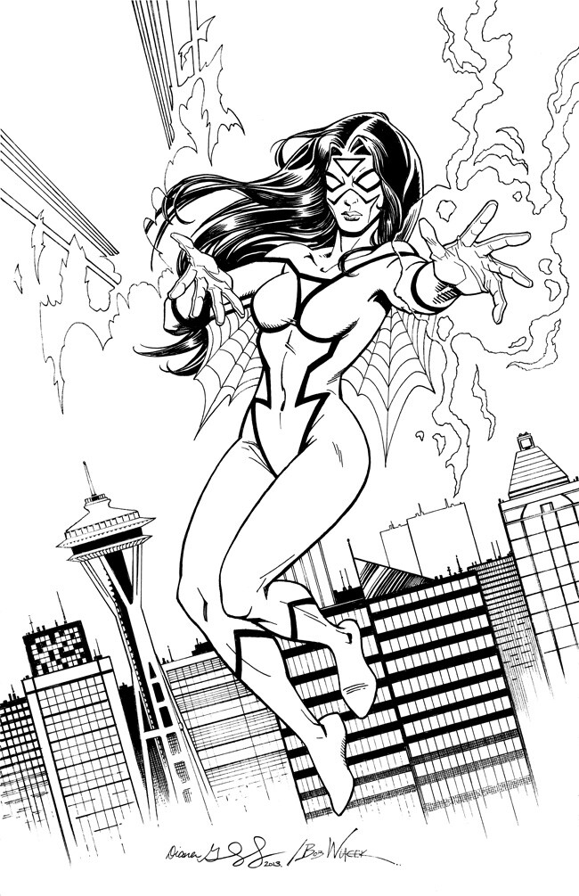 coloring pages spider girl