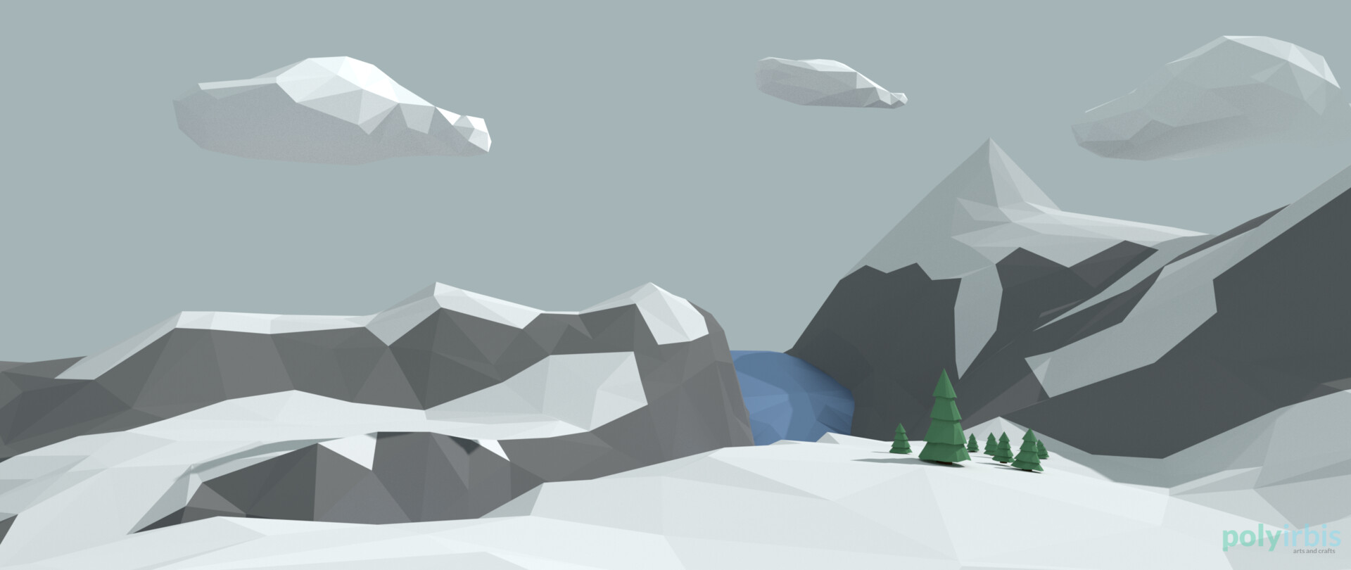 ArtStation - Snowy Landscape : Low Poly Background